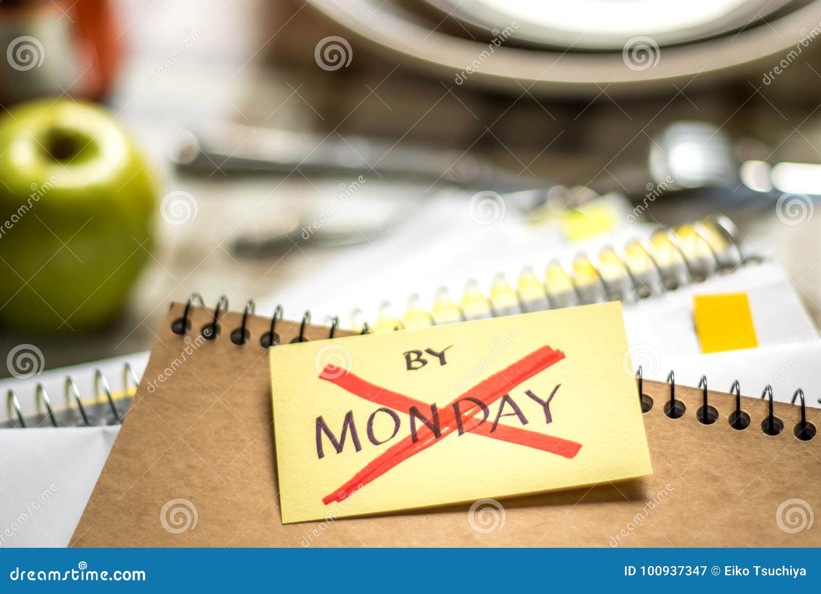 By Monday, Done; Stack of Documents. Working or Studying while E Stock ...