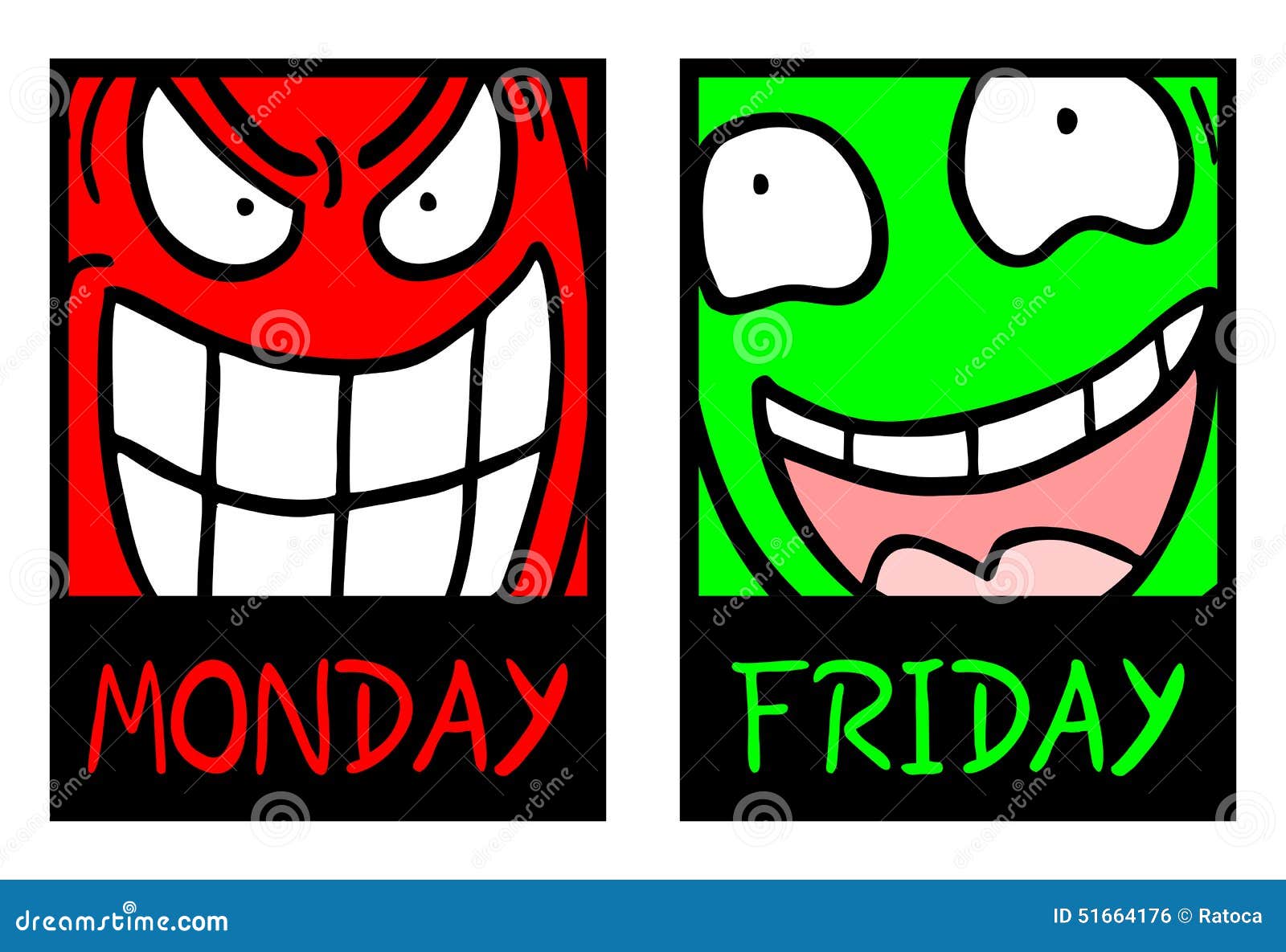 Monday and friday stock vector. Illustration of mondays - 51664176