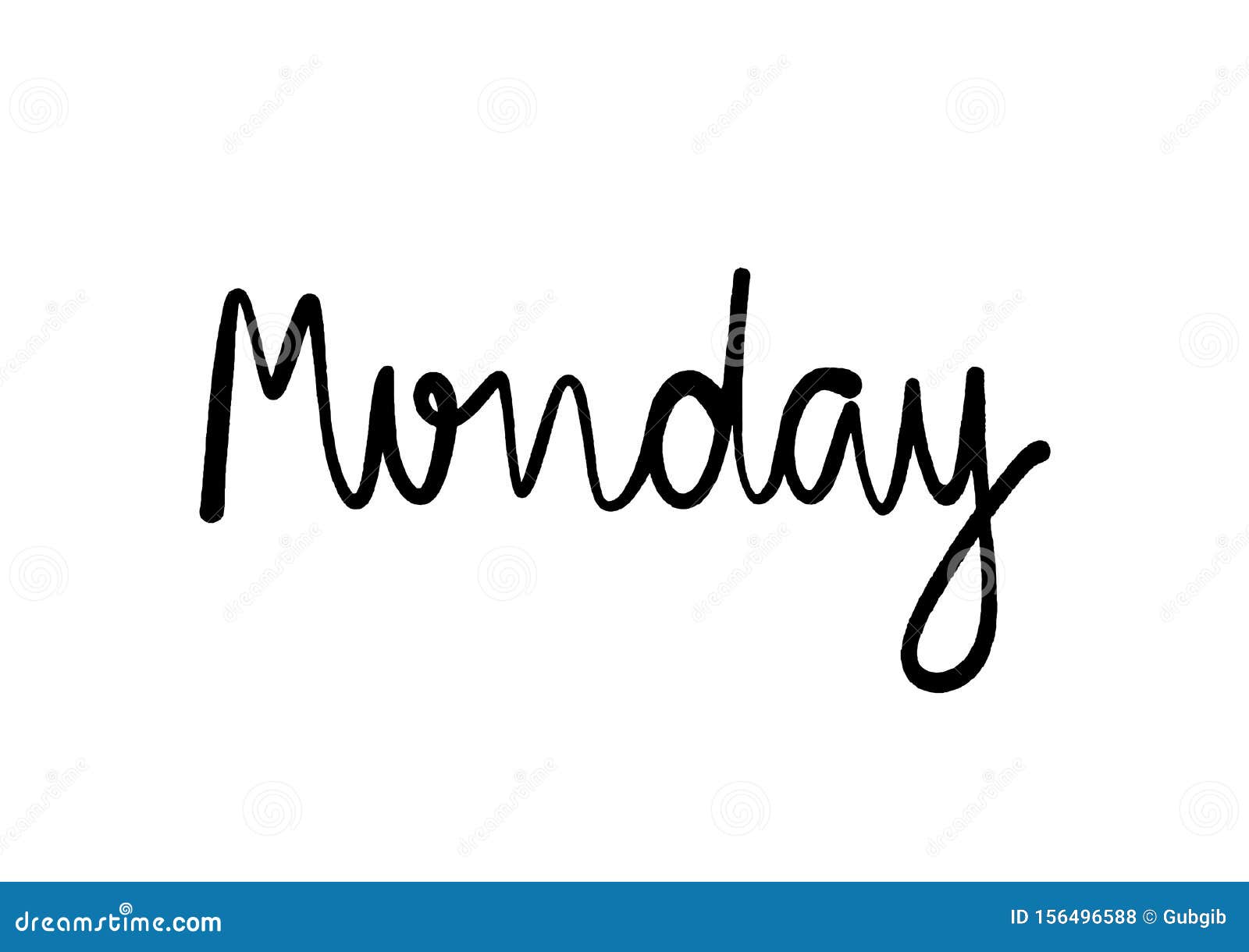 Monday. Hand Written Lettering Isolated On White Background.Vector ...