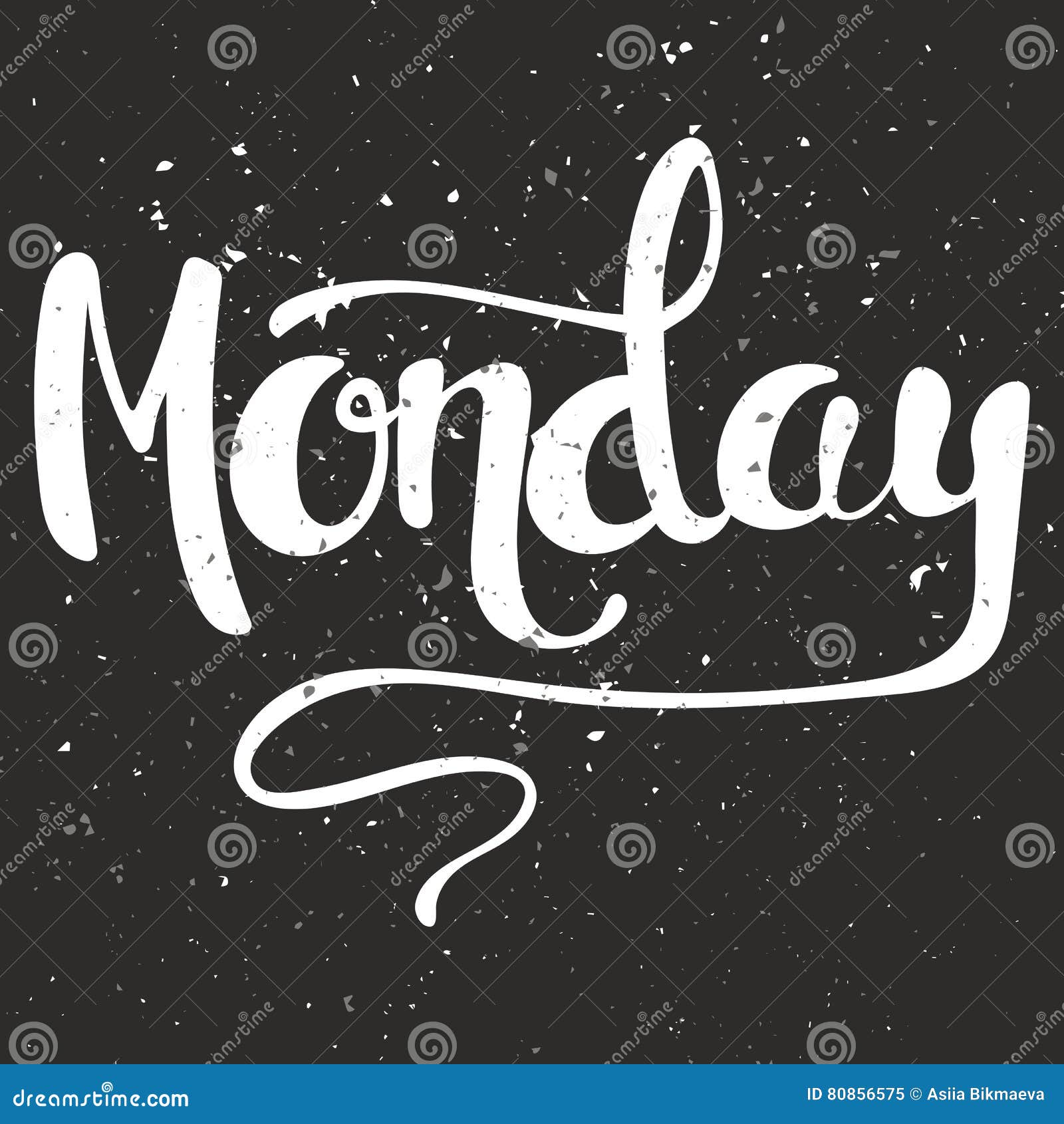 Monday Lettering. Hand Written Monday Poster Stock Vector ...