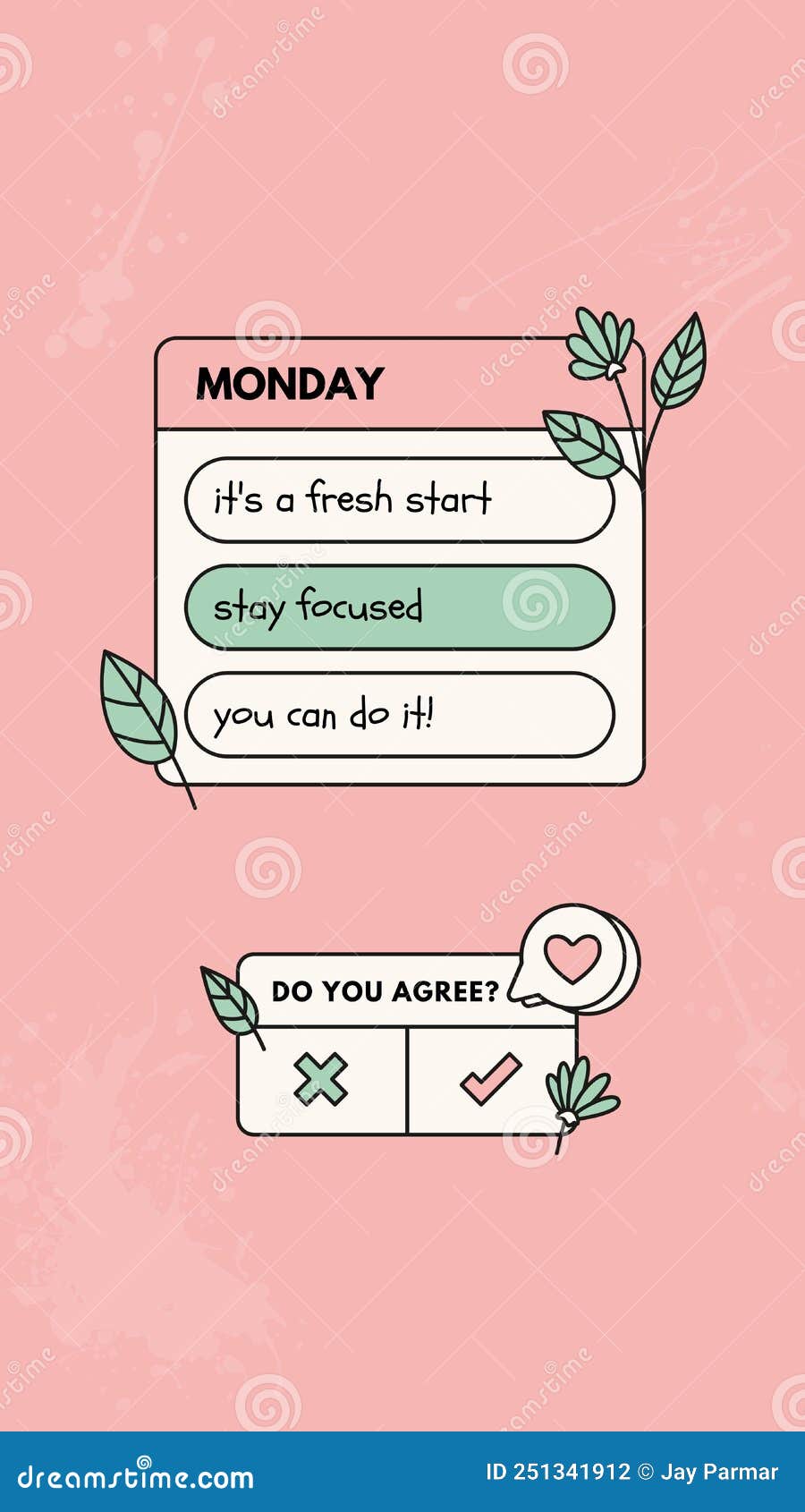 Monday Message Interaction Box Pink Instagram Story Stock Illustration ...