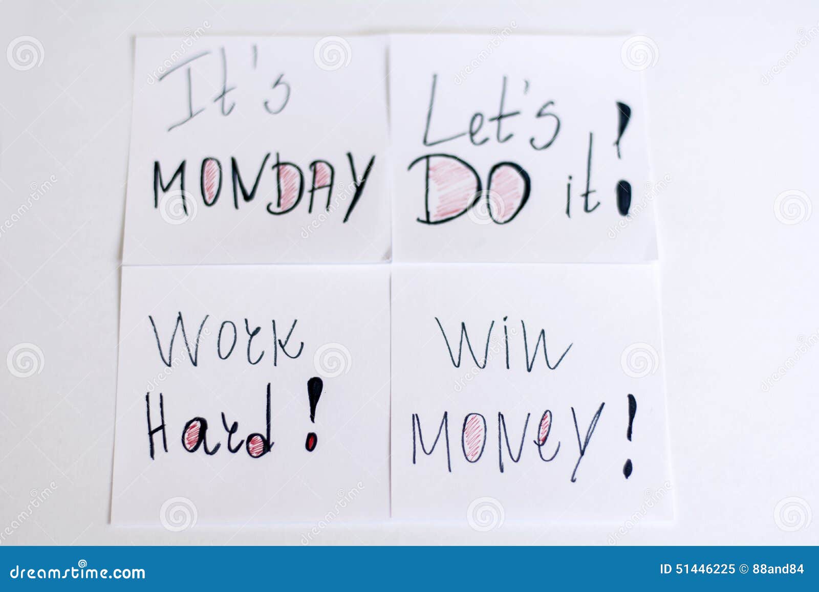 Monday Messages Written on White Paper Notes Stock Image - Image of ...