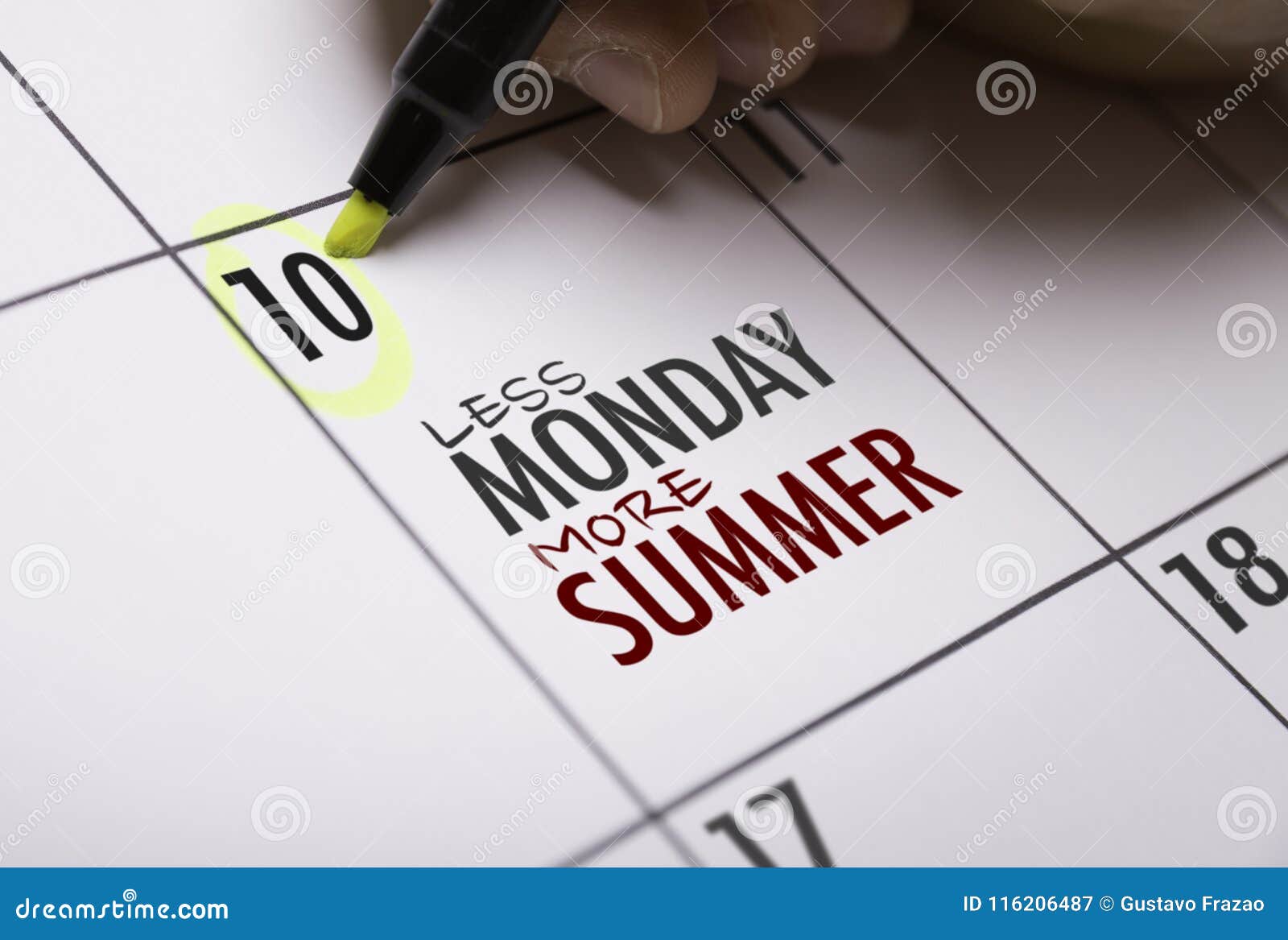 Less Monday More Friday on a Conceptual Image Stock Image - Image of ...