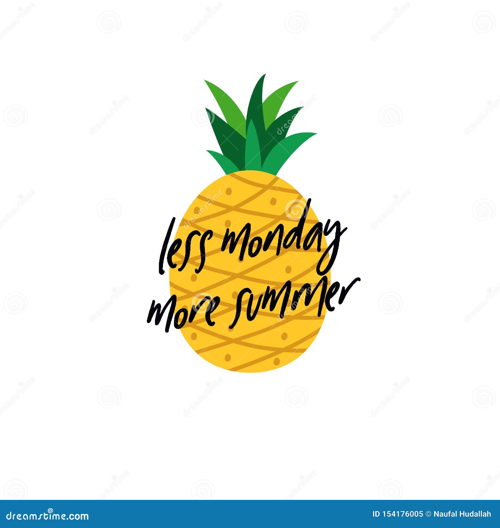 Less Monday More Summer Quote Text with Pineapple Background for ...