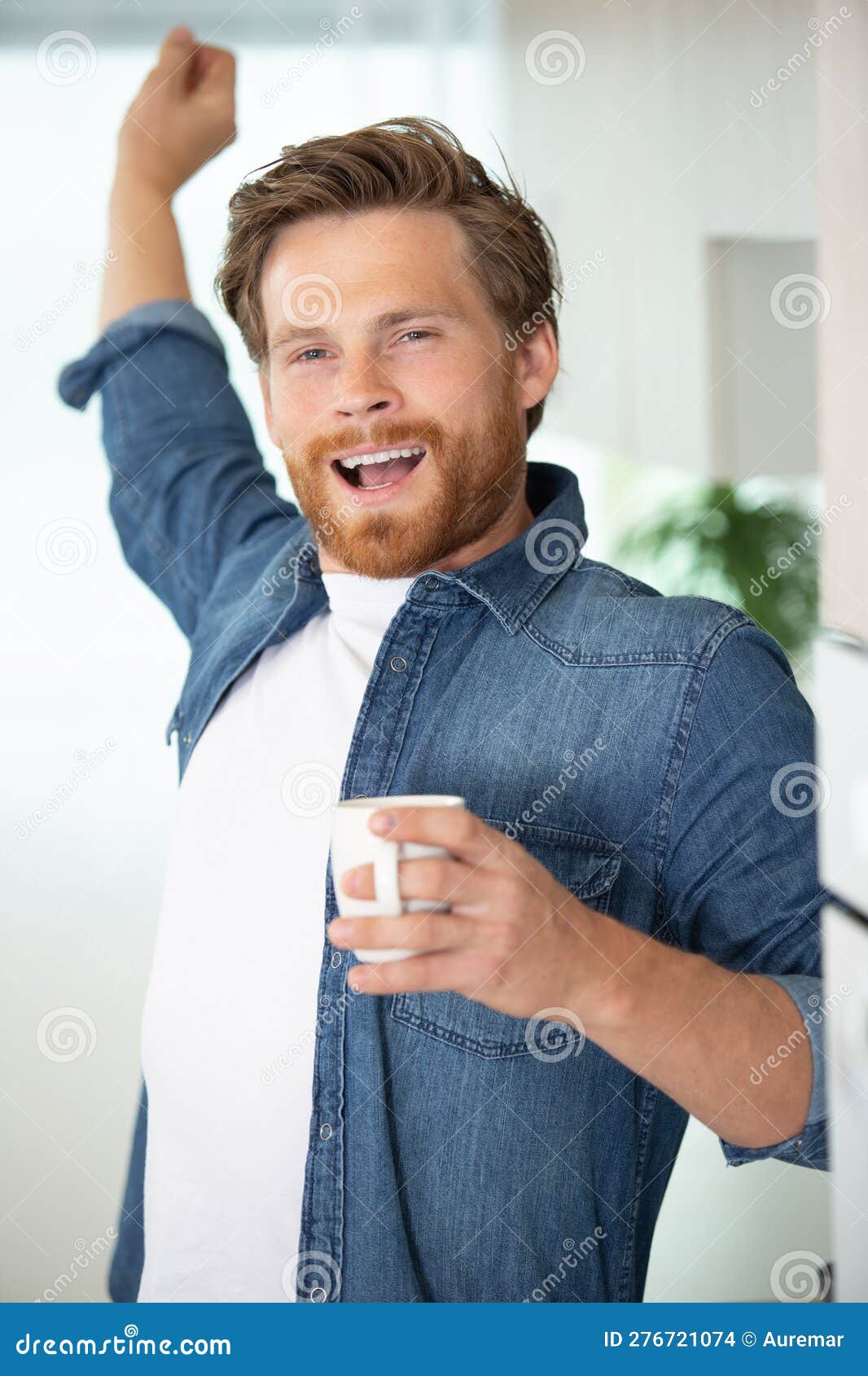Monday Morning Man Drinking Coffee Stock Photo - Image of eyes, coffee ...