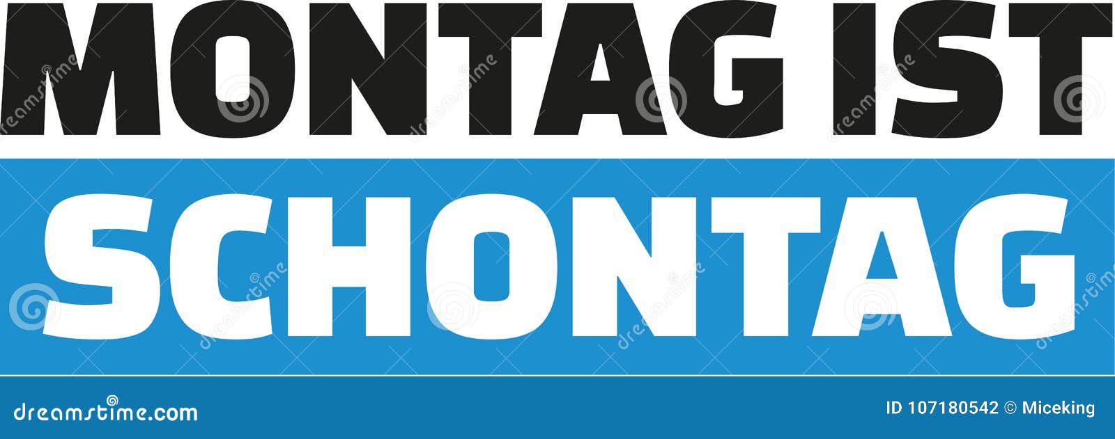 Monday is Rest Day. German Slogan. Stock Vector - Illustration of ...