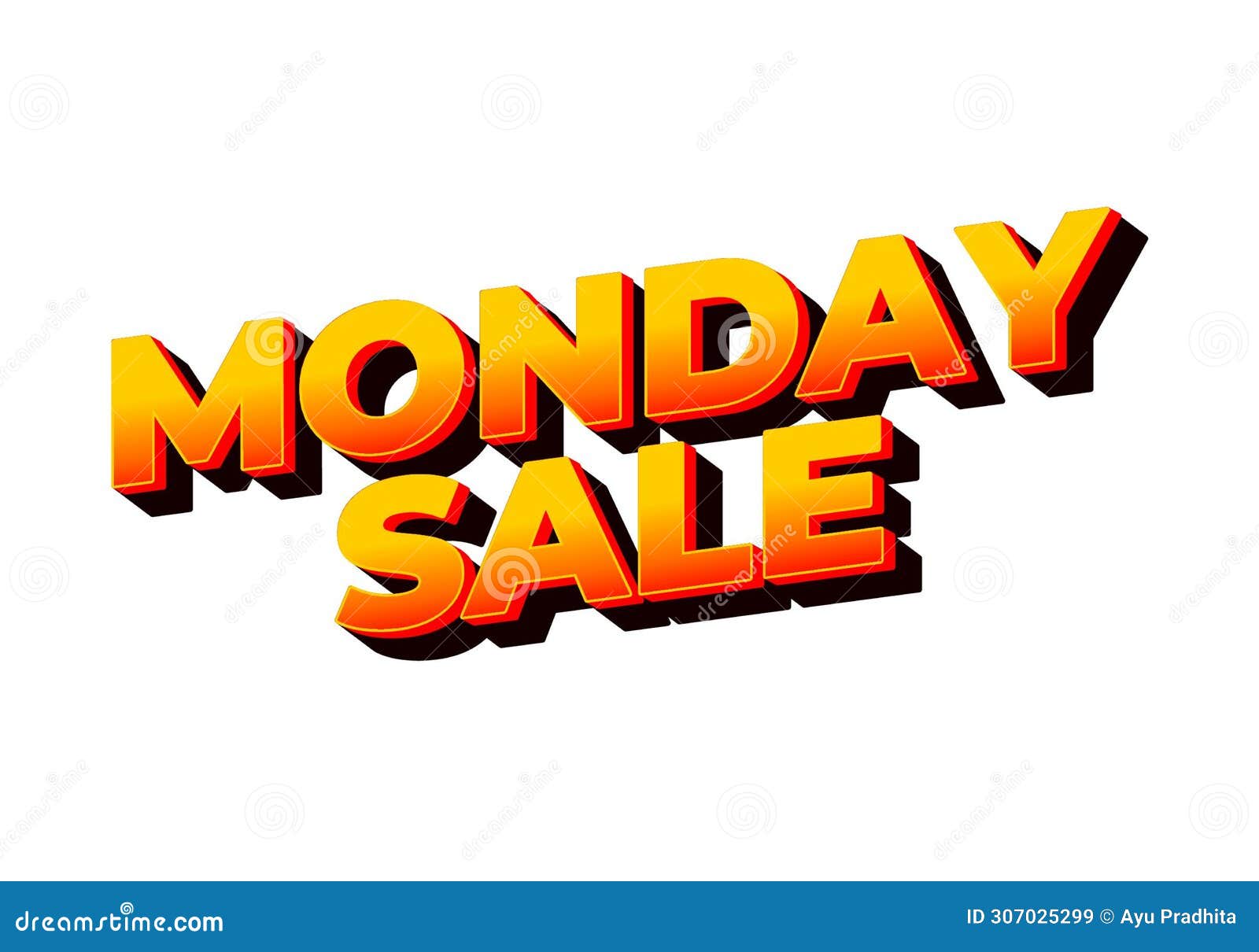 Monday Sale. Text Effect in 3D Style with Eye Catching Colors Stock ...