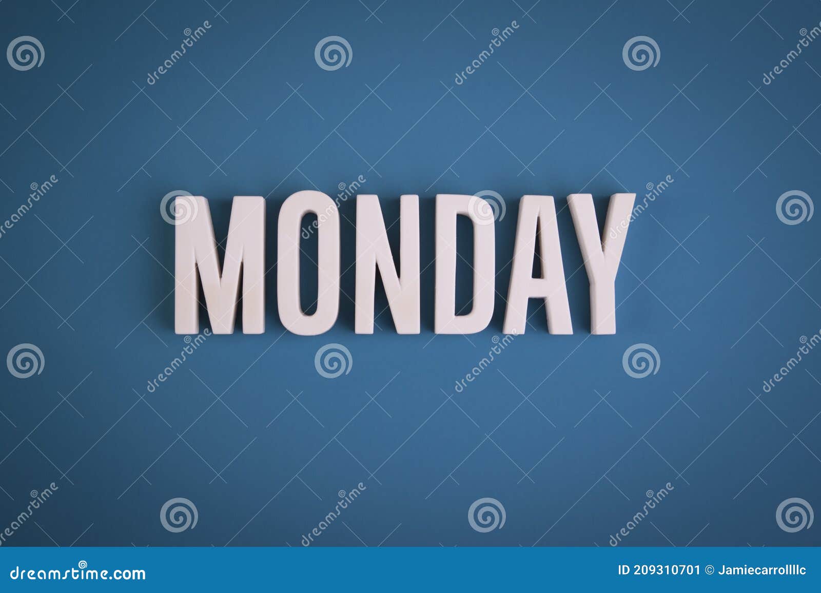 Monday Sign Lettering on Blue Stock Image - Image of phrase, background ...