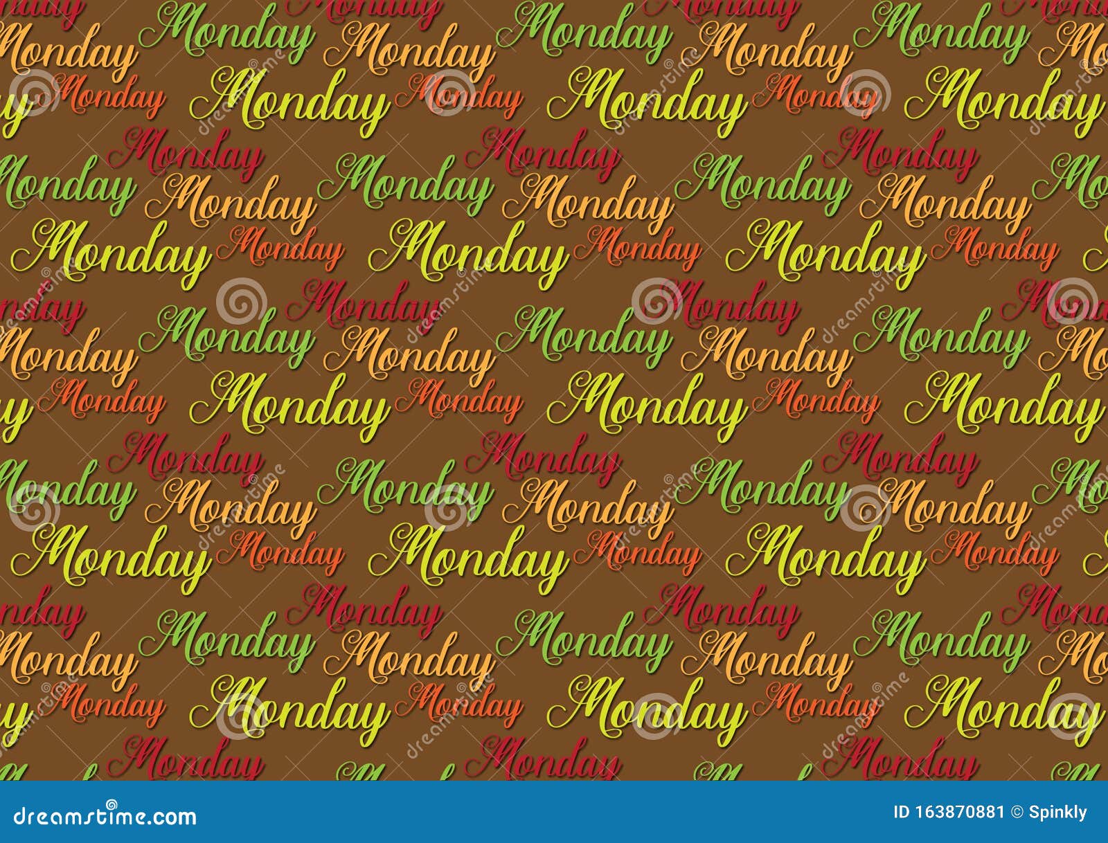 Monday Text Pattern for Wallpaper Use Stock Illustration - Illustration ...
