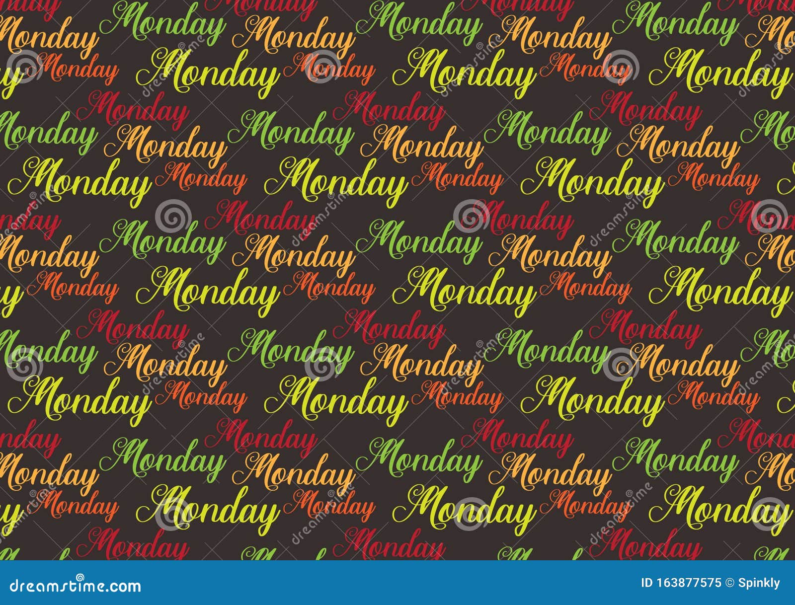 Monday Text Pattern for Wallpaper Use Stock Illustration - Illustration ...
