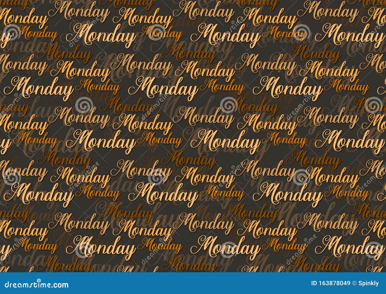 Monday Text Pattern for Wallpaper Use Stock Illustration - Illustration ...