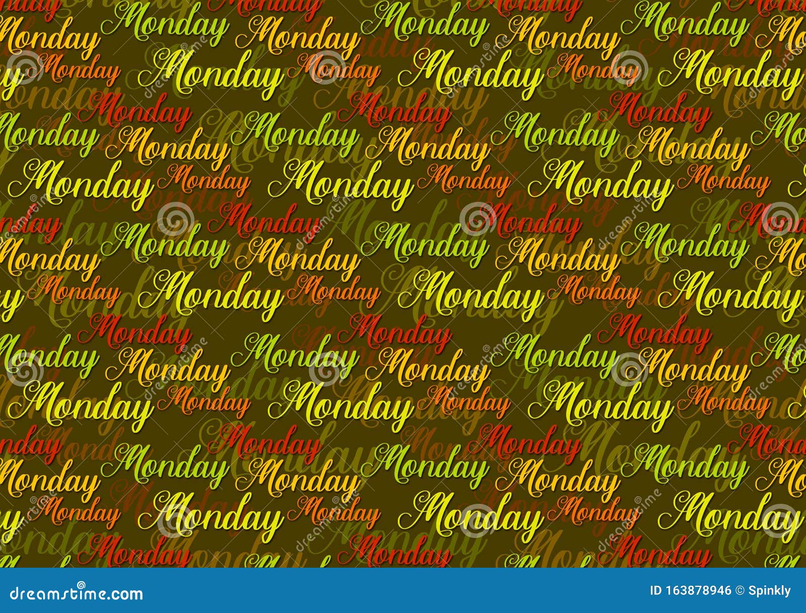Monday Text Pattern for Wallpaper Use Stock Illustration - Illustration ...