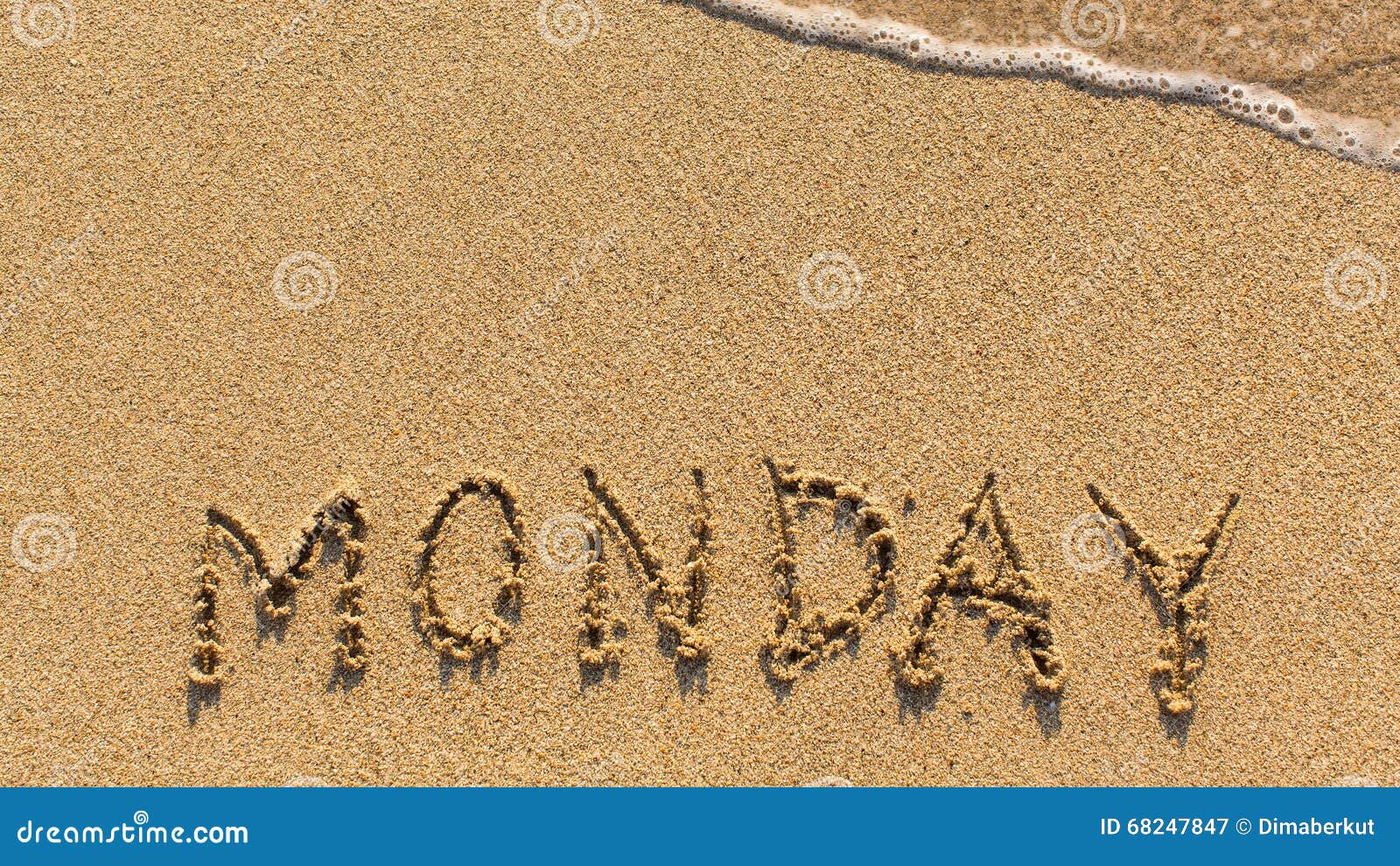 Monday - Word Drawn on the Sand Beach Stock Image - Image of idea ...
