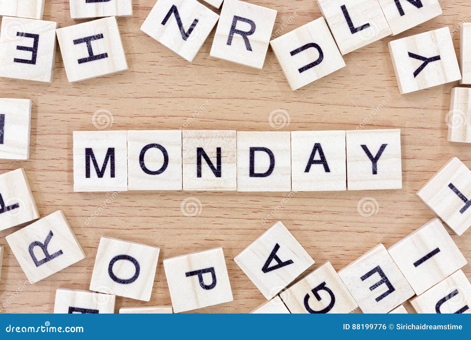 Monday Words with Wooden Blocks Stock Photo - Image of block, text ...