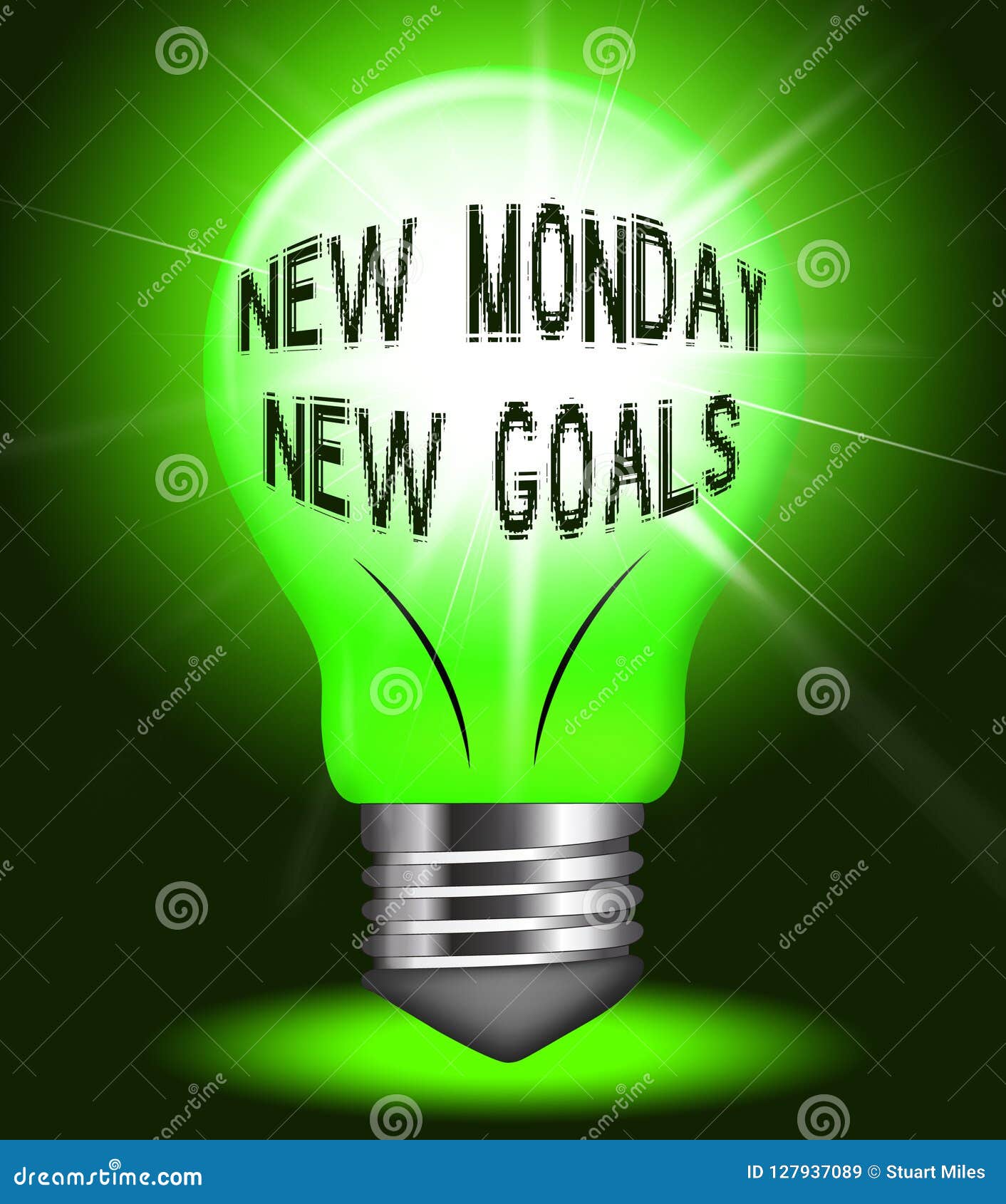 Monday Work Quotes - New Goals - 3d Illustration Stock Illustration ...