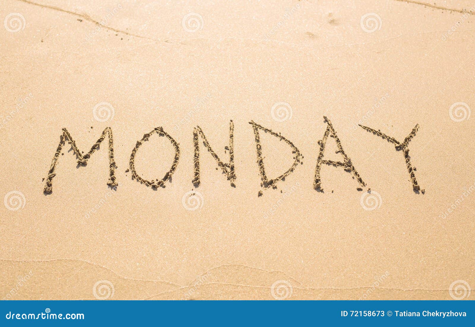 Monday - Written in Sand on Beach Texture, Days Week Series Stock Image ...
