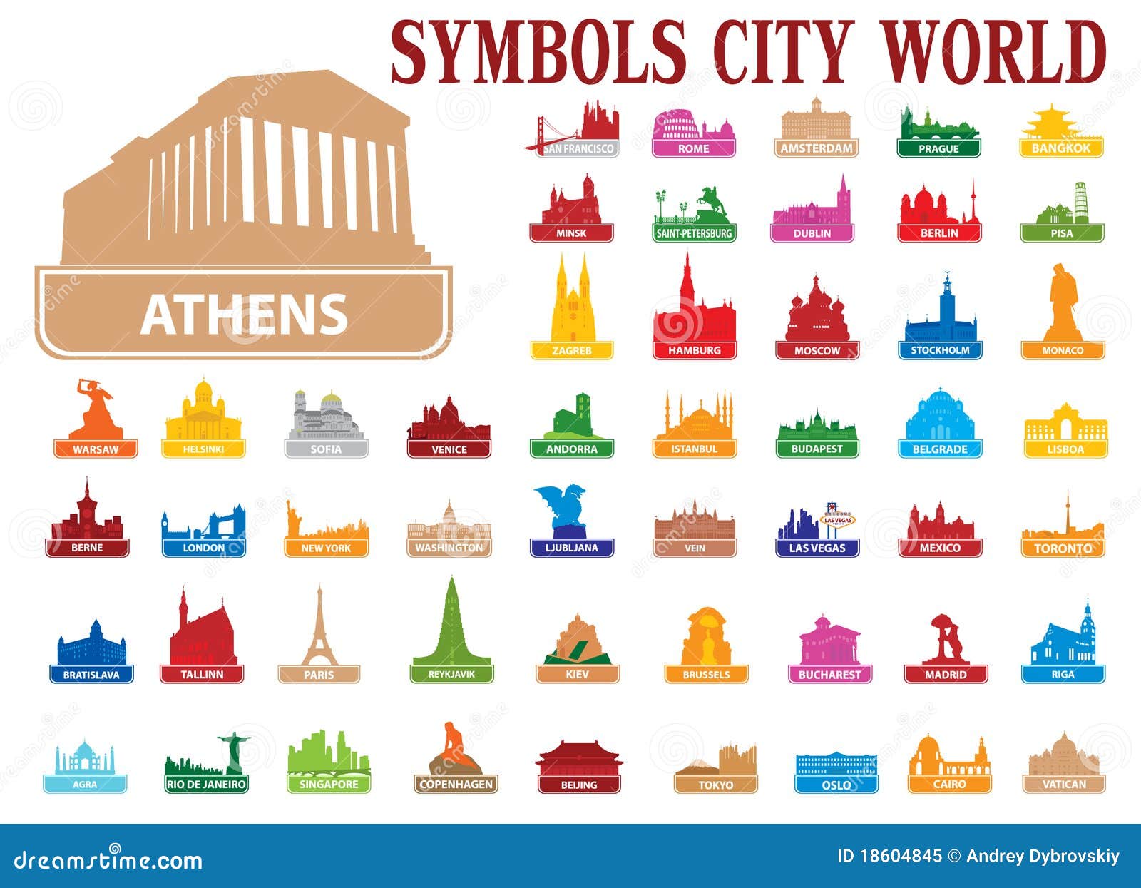 Monde de ville de symboles illustration de vecteur. Illustration du ...