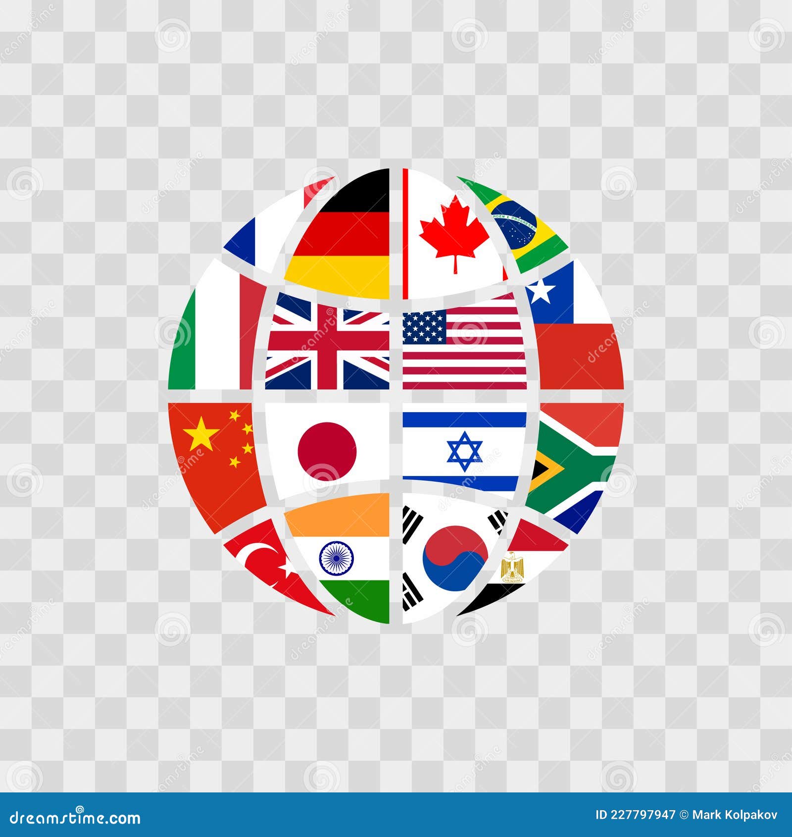 Monde Drapeaux Globe. Commerce International. Vectoriel Plat ...