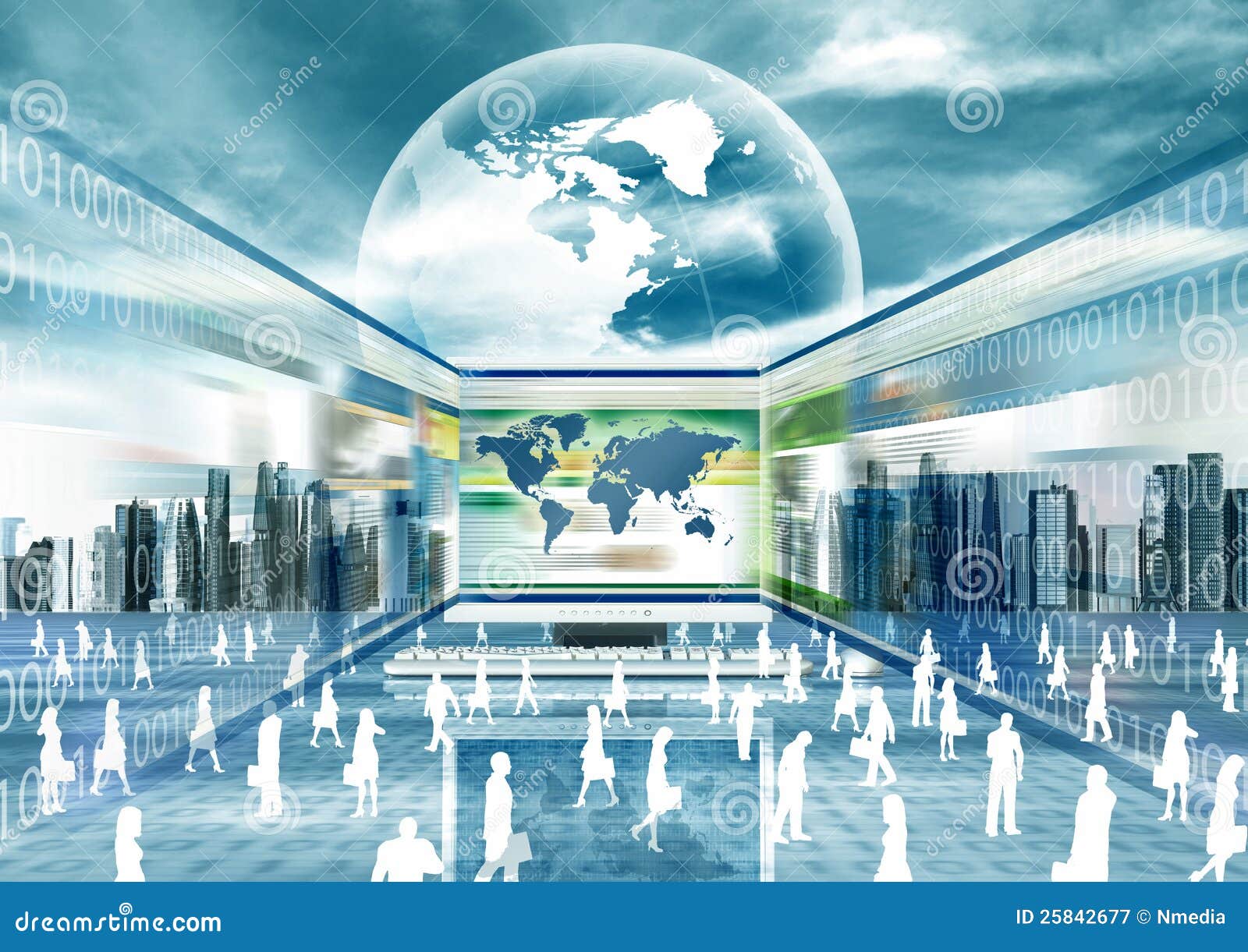 Monde virtuel d'affaires illustration stock. Illustration du vente ...