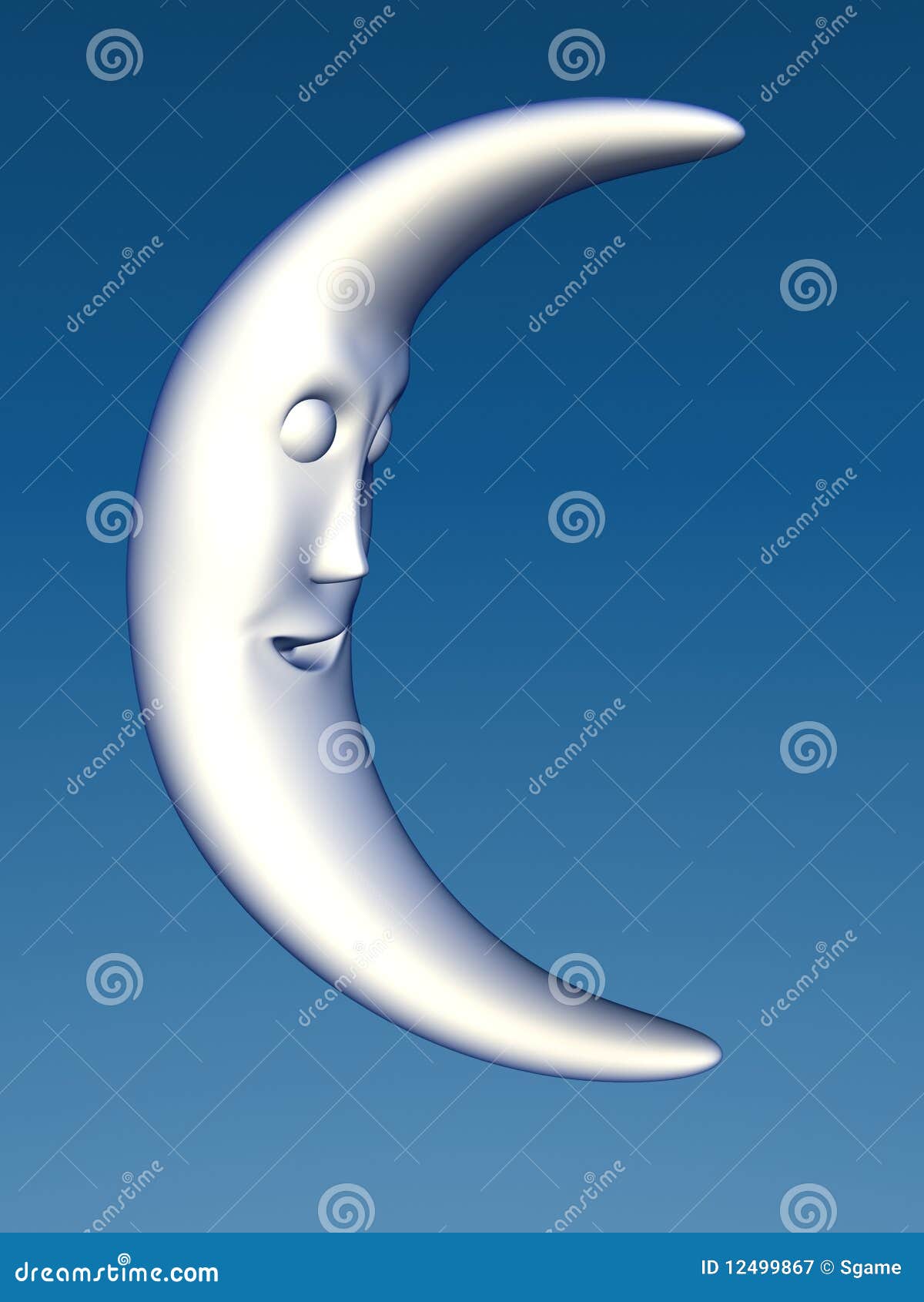 Mondgesicht stock abbildung. Illustration von halbmond - 12499867