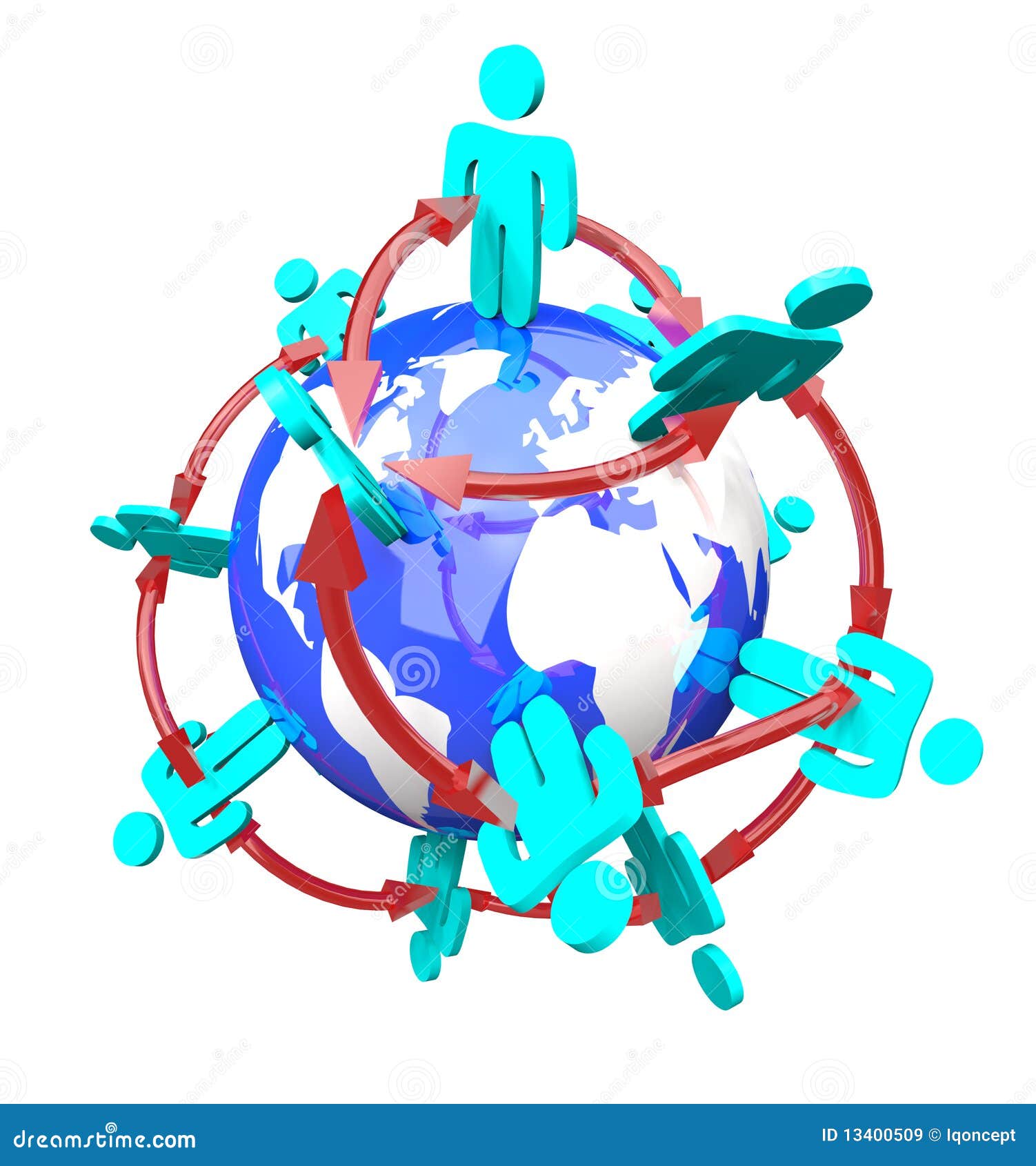 Mondiaal Net Van Verbonden Mensen Stock Illustratie - Illustration of ...