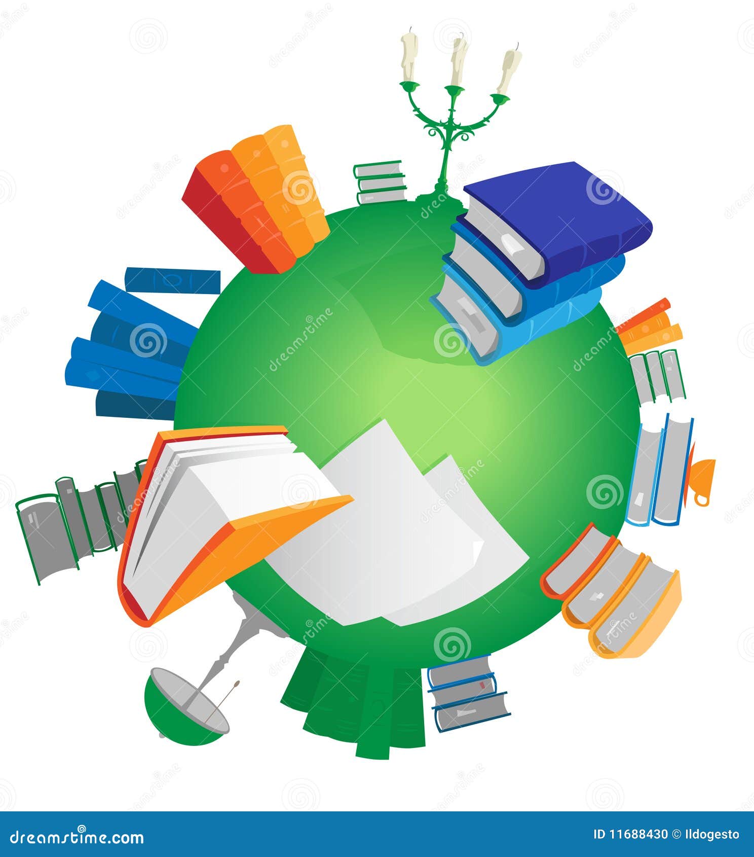 Mondo di conoscenza illustrazione vettoriale. Illustrazione di ...