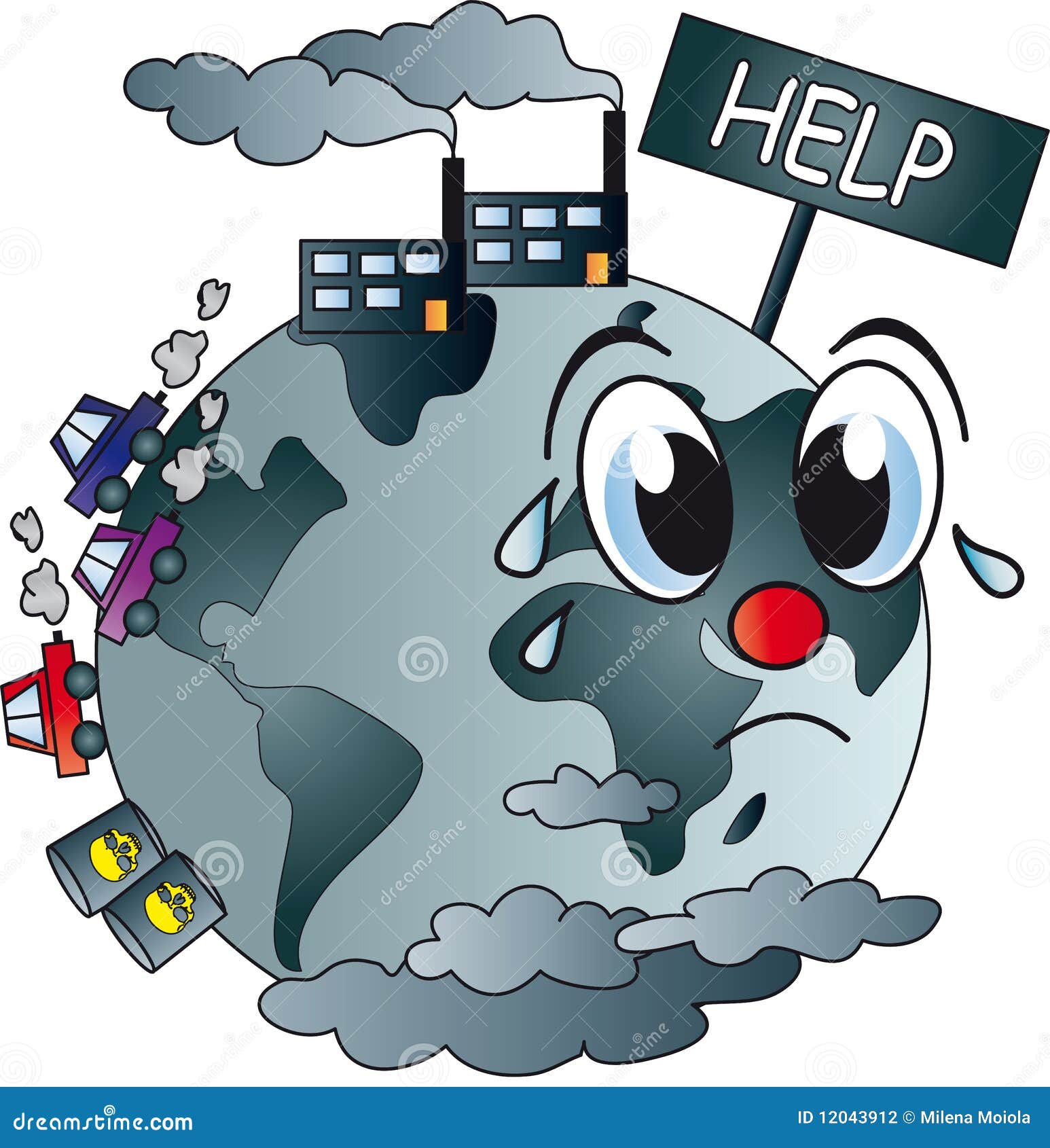 Mondo inquinante illustrazione di stock. Illustrazione di nero - 12043912