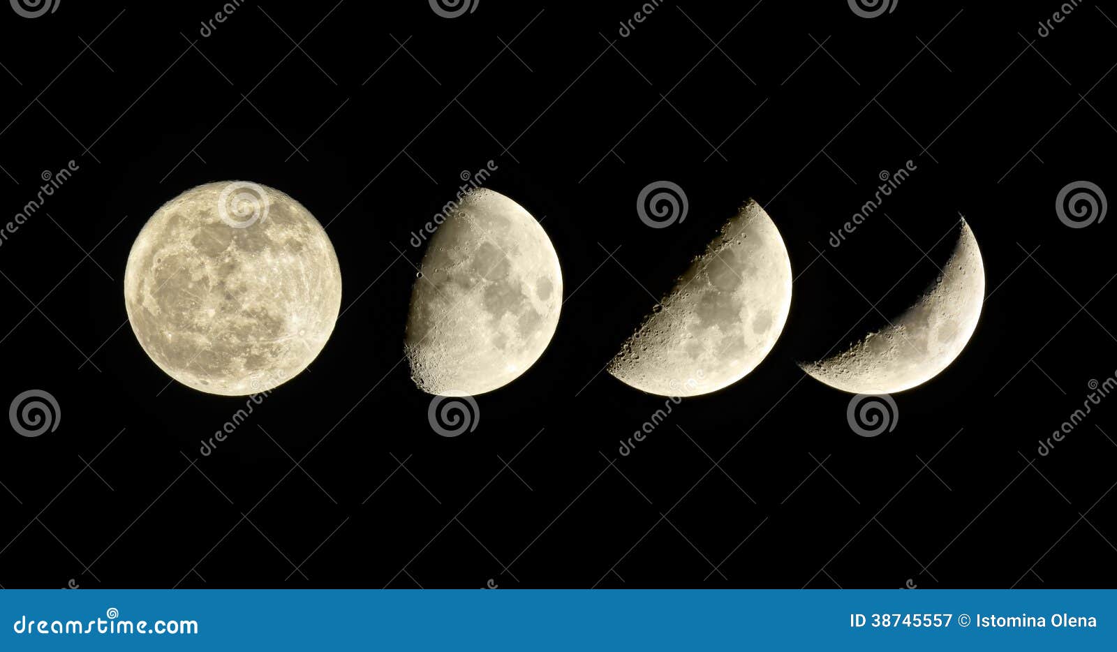 Mondphase. Zunehmender Mond. Stockbild - Bild von planet, gruppe: 38745557