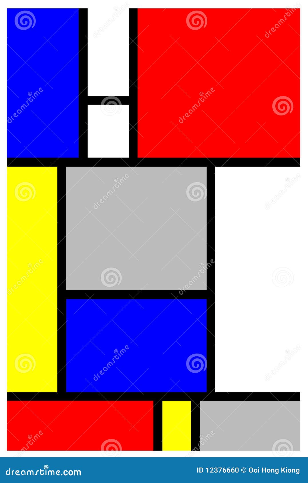 Mondrian Art Piece stock vector. Illustration of effect - 12376660