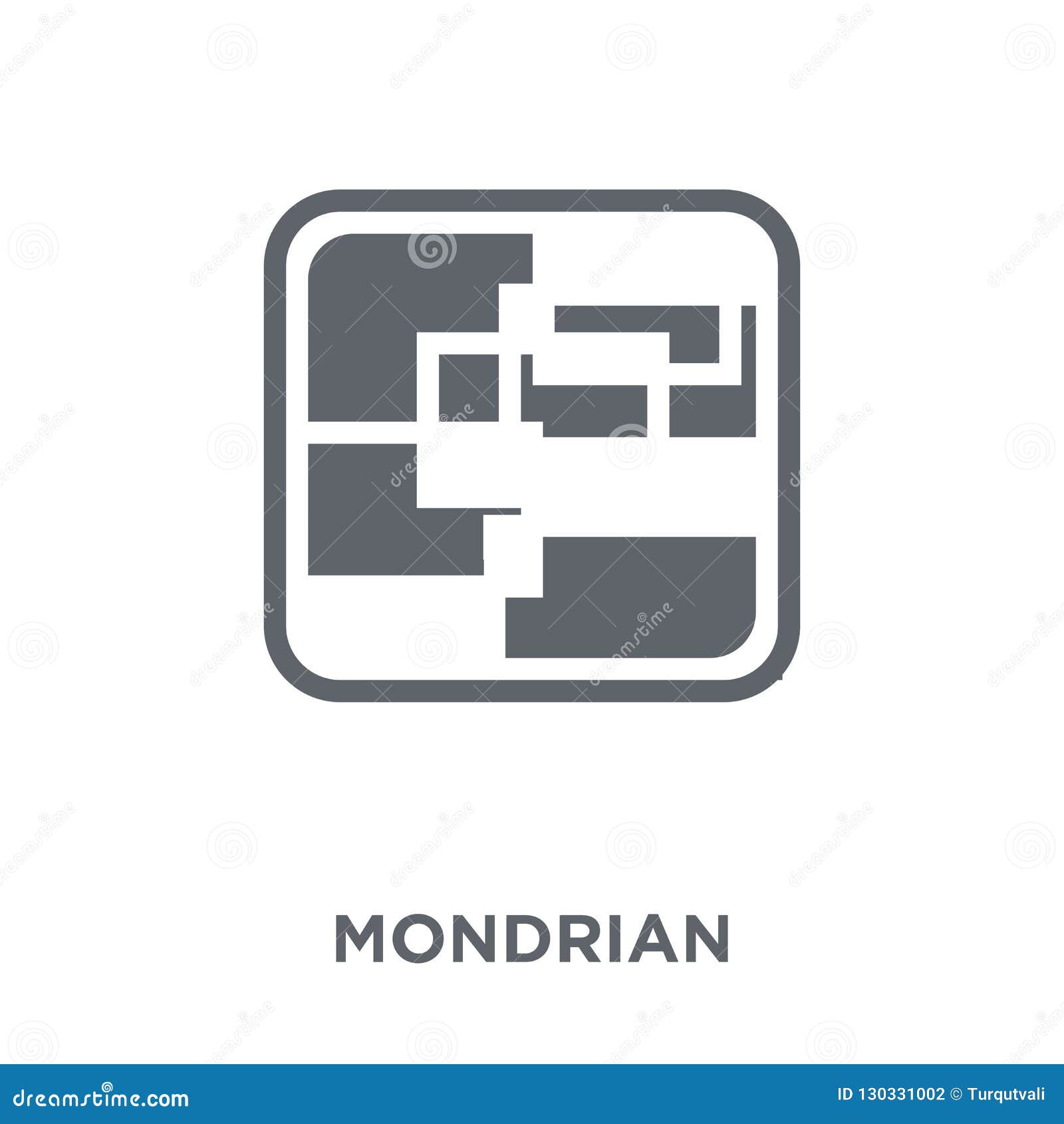 Mondrian Icon. Trendy Mondrian Logo Concept On White Background Cartoon ...