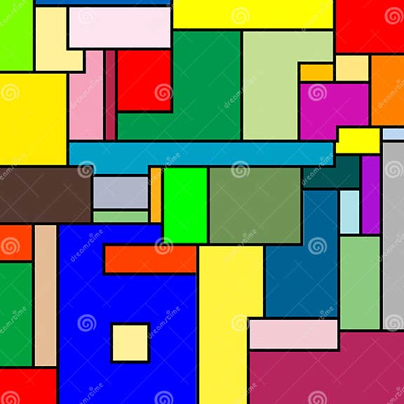 Mondrian texture stock vector. Illustration of poster - 12789672