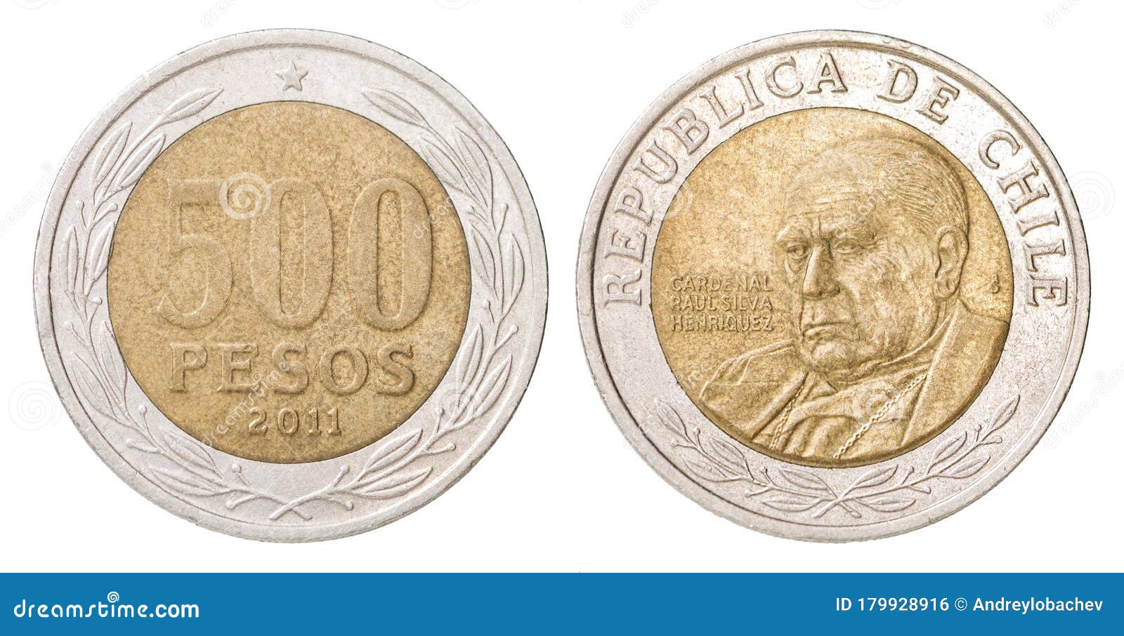 Moneda Chilena De 500 Pesos Foto de archivo - Imagen de descuento ...