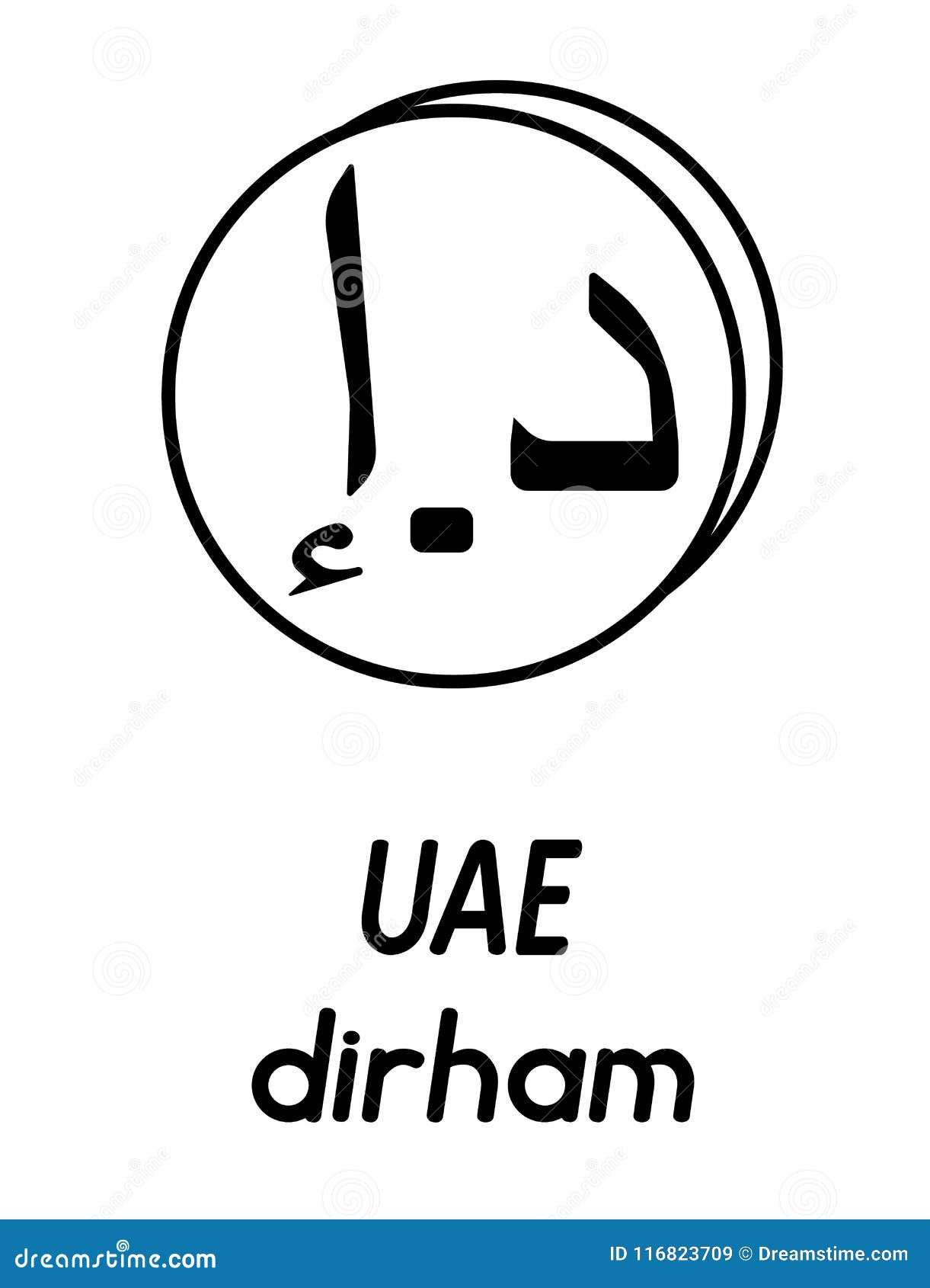 Moneda Con La Muestra Del Dirham De Los UAE Ilustración del Vector ...