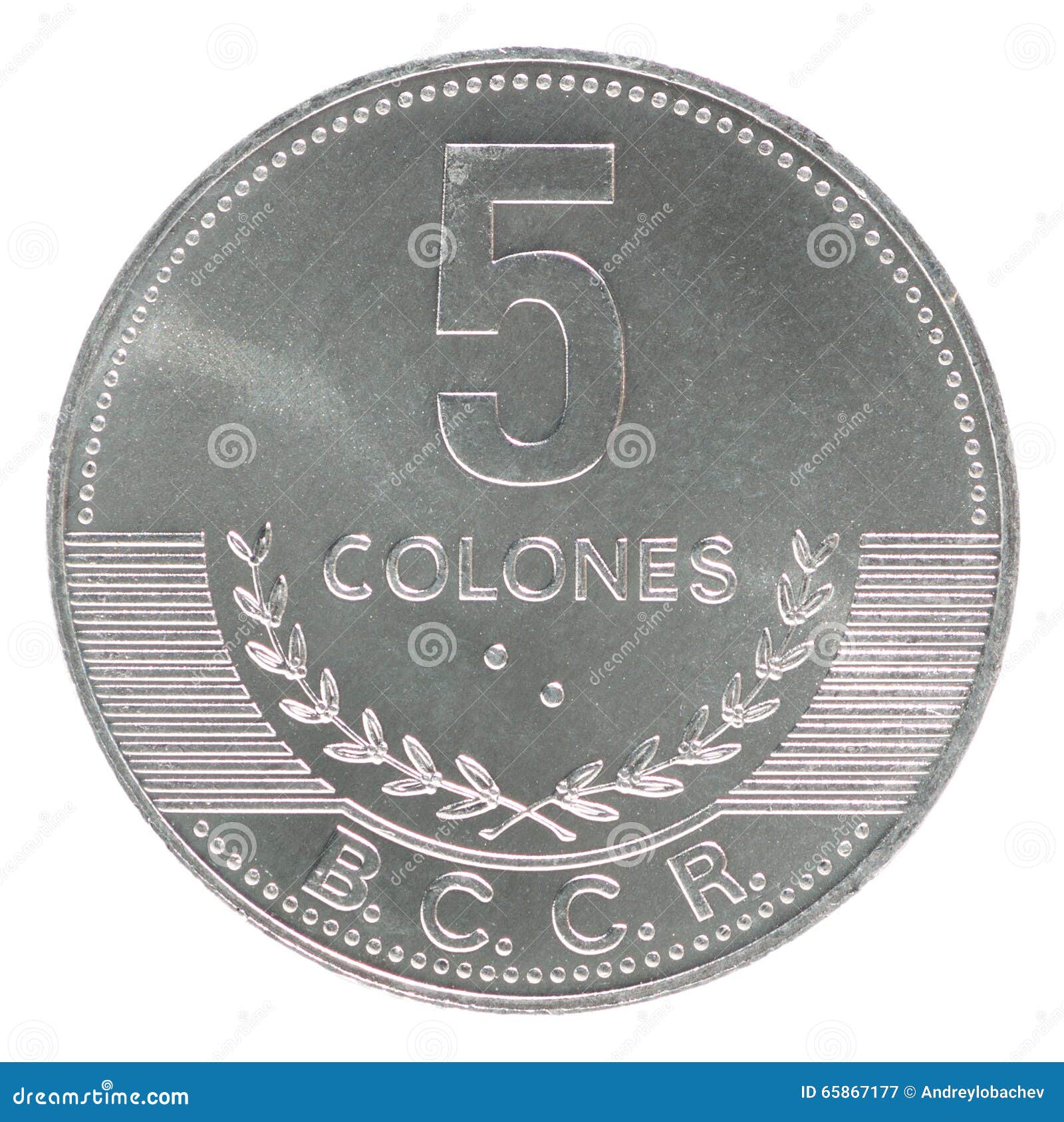 Moneda Costa Rica imagen de archivo. Imagen de aislado - 65867177