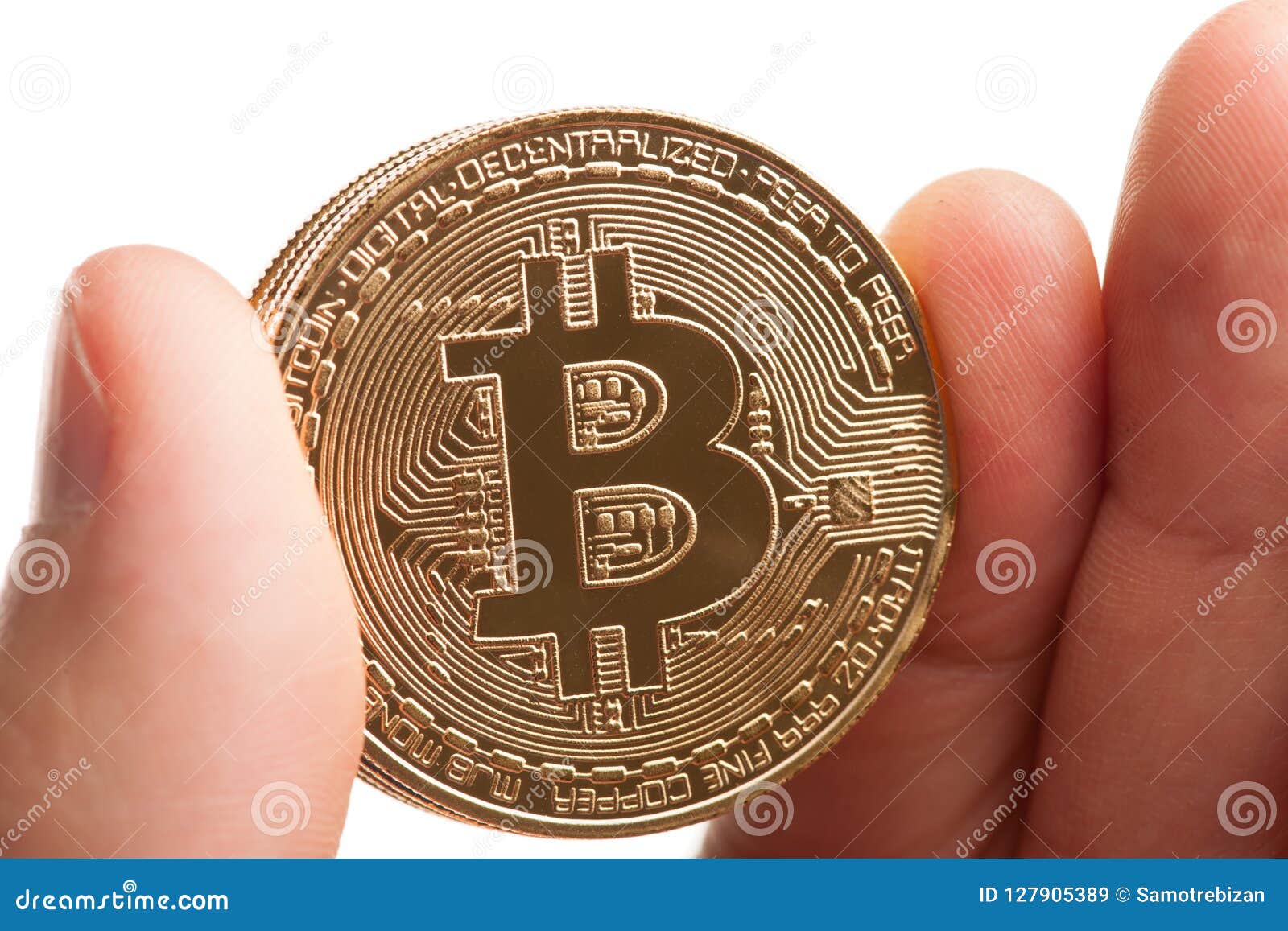 Moneda Crypto Bitcoin Aislado Sobre El Fondo Blanco Imagen de archivo ...