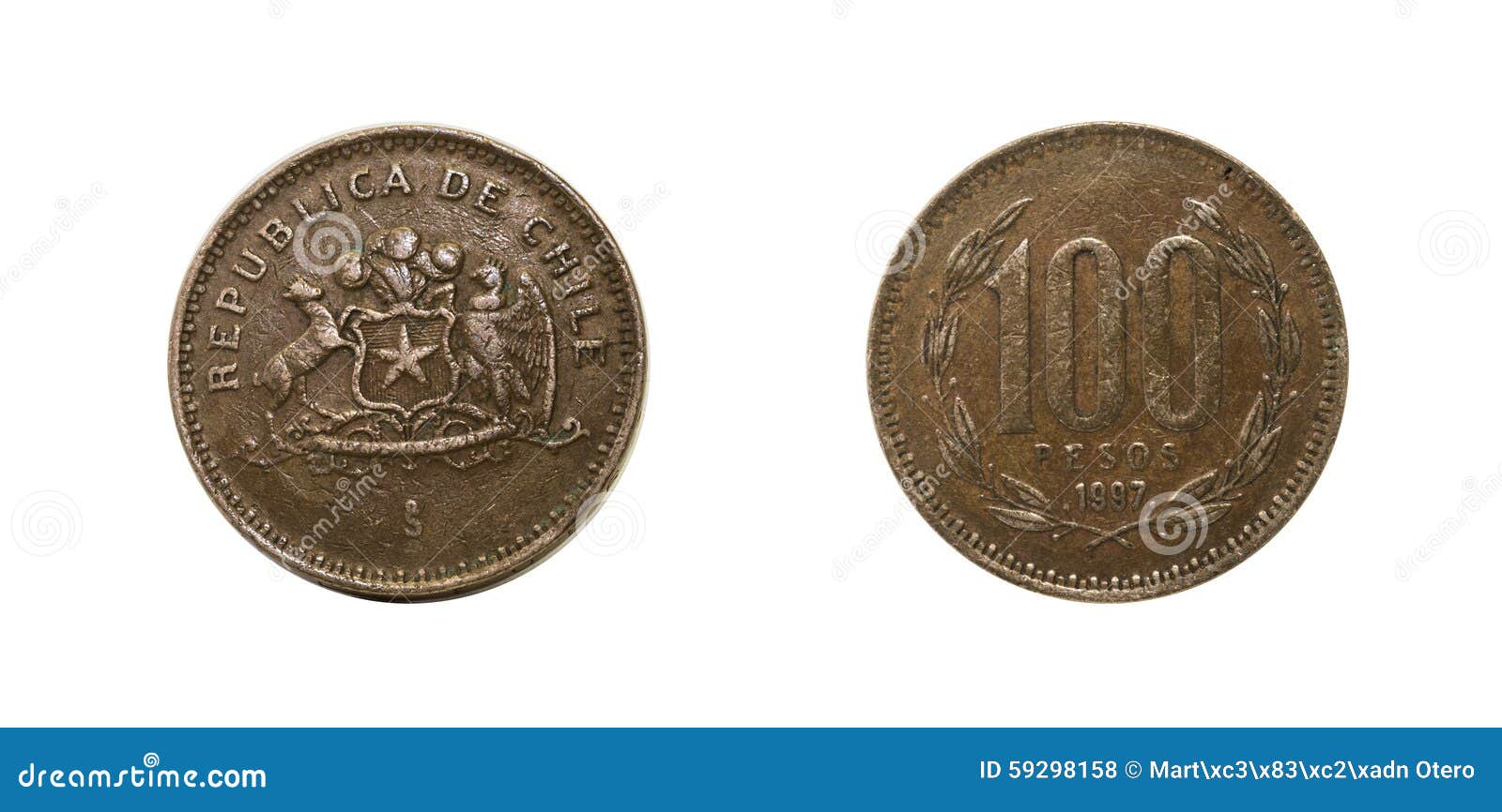 Moneda de Chile foto de archivo. Imagen de chileno, pesos - 59298158