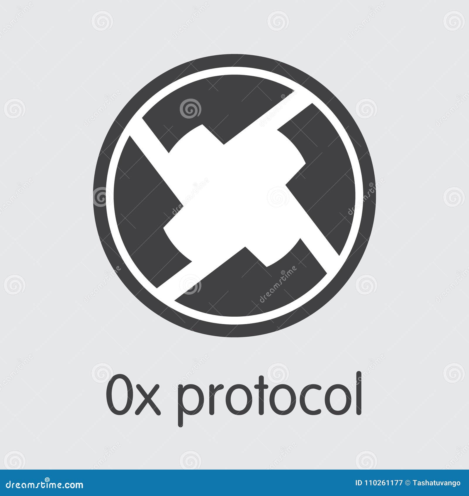 Moneda De Digitaces Del Protocolo 0X Símbolo Gráfico Del Vector ZRX Ilustración del Vector ...