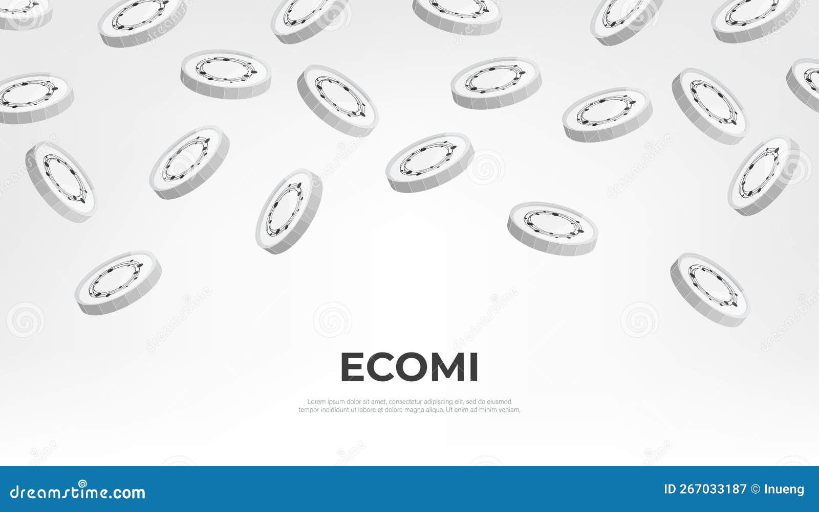 Moneda De Eomi Que Cae Del Cielo. Fondo De Banner De Concepto De ...
