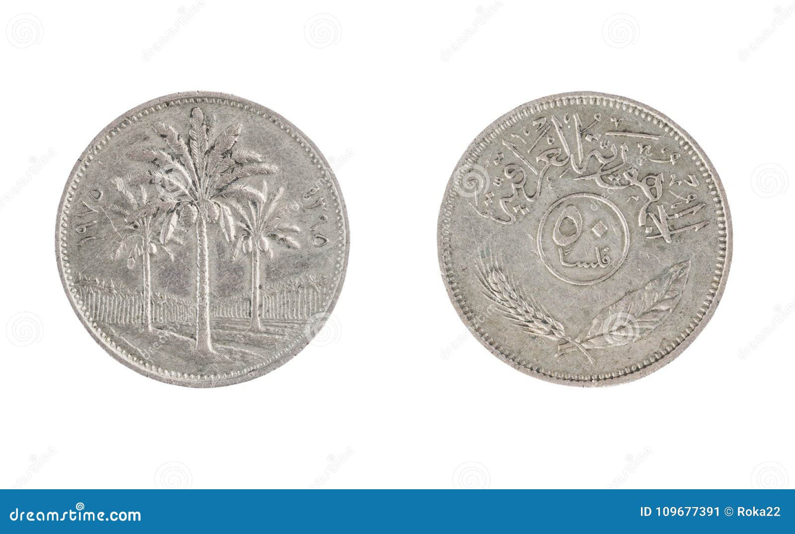 Moneda De Iraq, El Valor Nominal De 50 Fils Imagen de archivo - Imagen ...