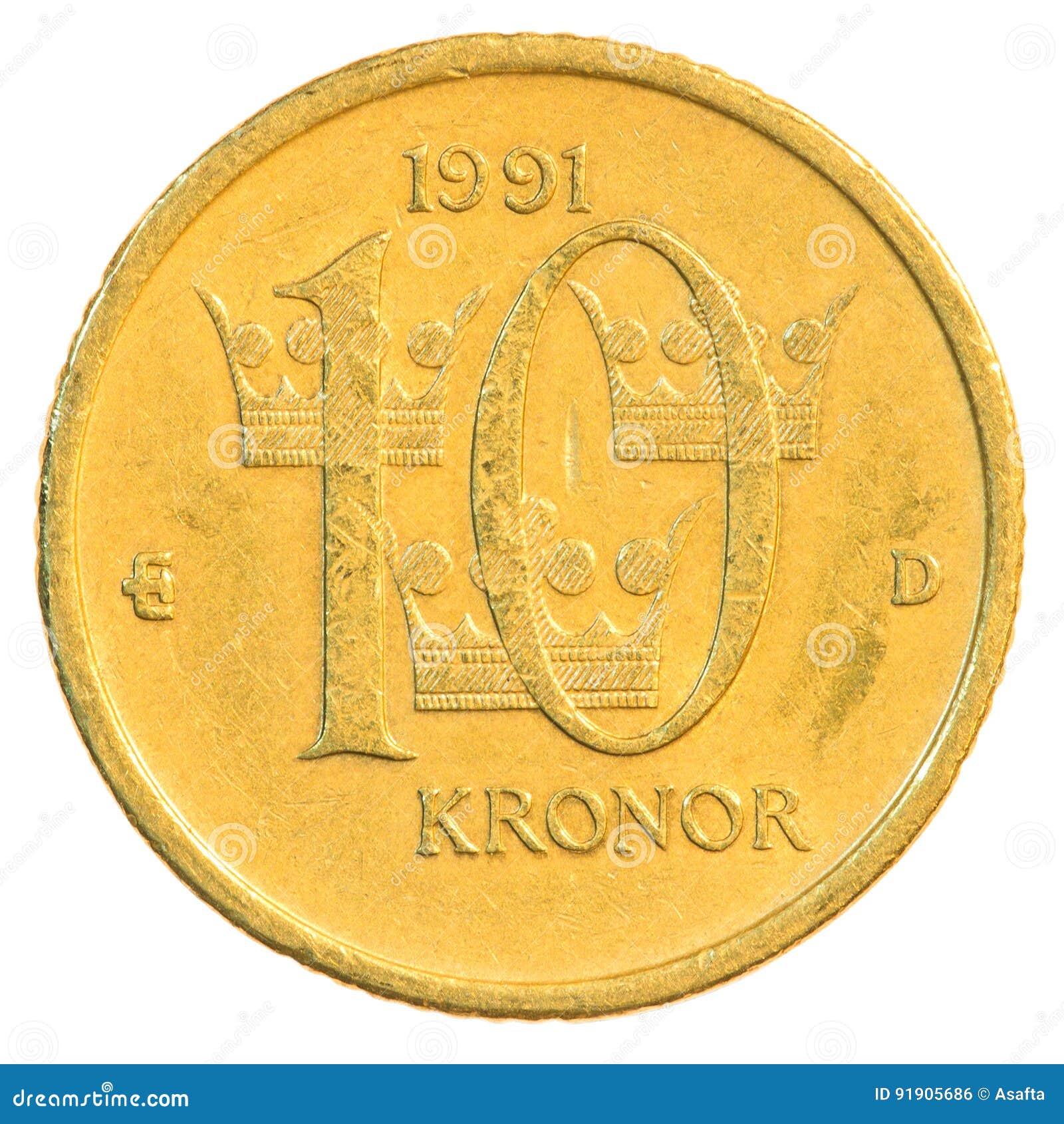 Moneda De La Corona Sueca Diez Foto de archivo - Imagen de corona ...