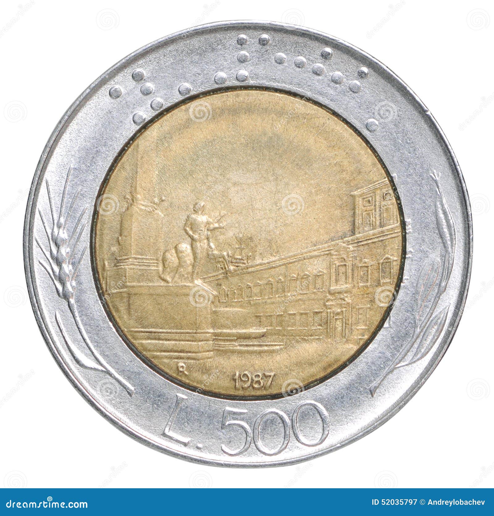 Moneda de la lira italiana imagen de archivo. Imagen de palacio - 52035797