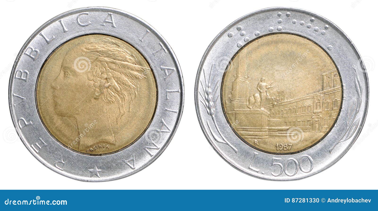 Moneda de la lira italiana foto de archivo. Imagen de lira - 87281330