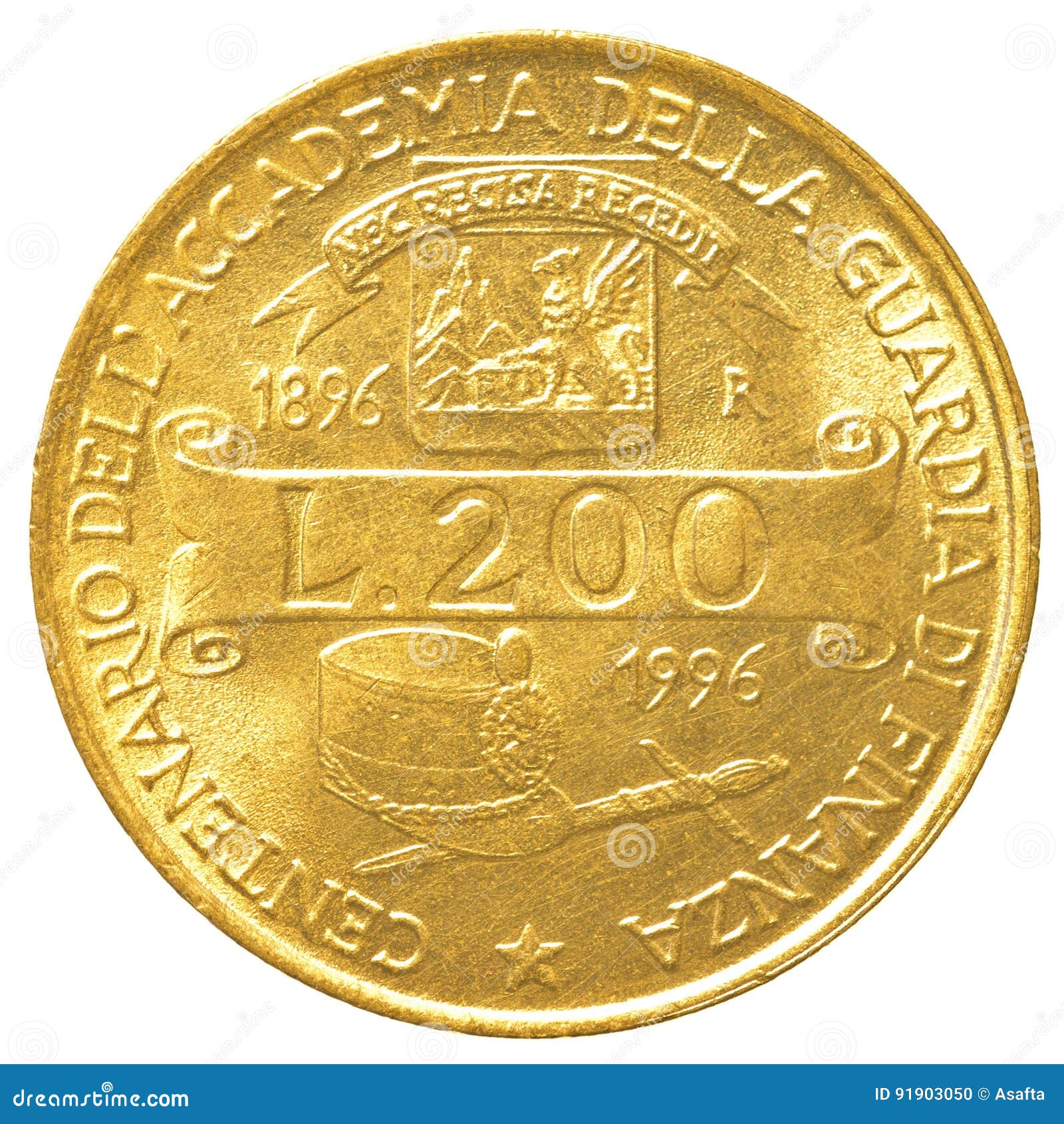 Moneda De La Lira Italiana 200 Foto de archivo - Imagen de monetario ...