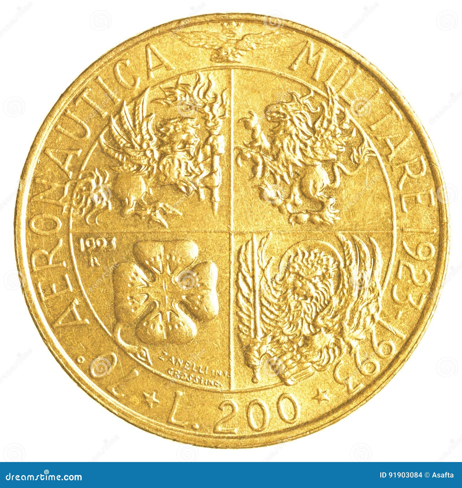 Moneda De La Lira Italiana 200 Foto de archivo - Imagen de monetario ...