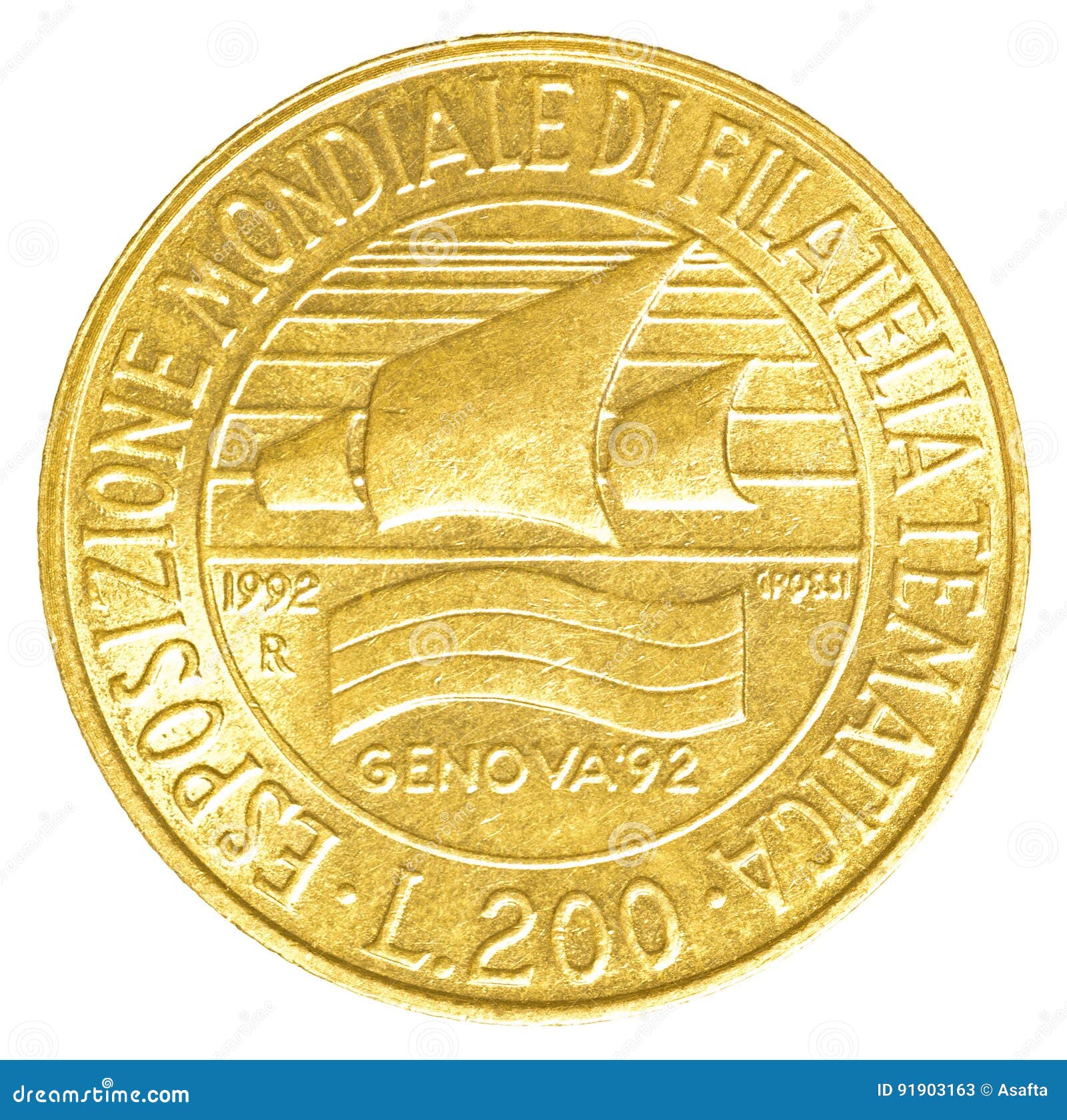 Moneda De La Lira Italiana 200 Imagen de archivo - Imagen de negocios ...