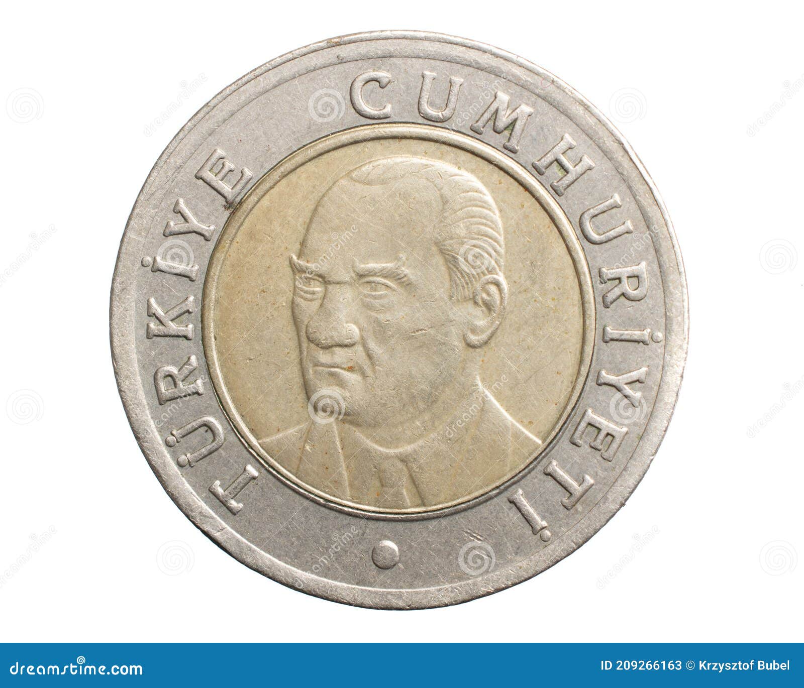 Moneda De 1 Lira Turca Sobre Fondo Blanco Aislado Imagen de archivo ...