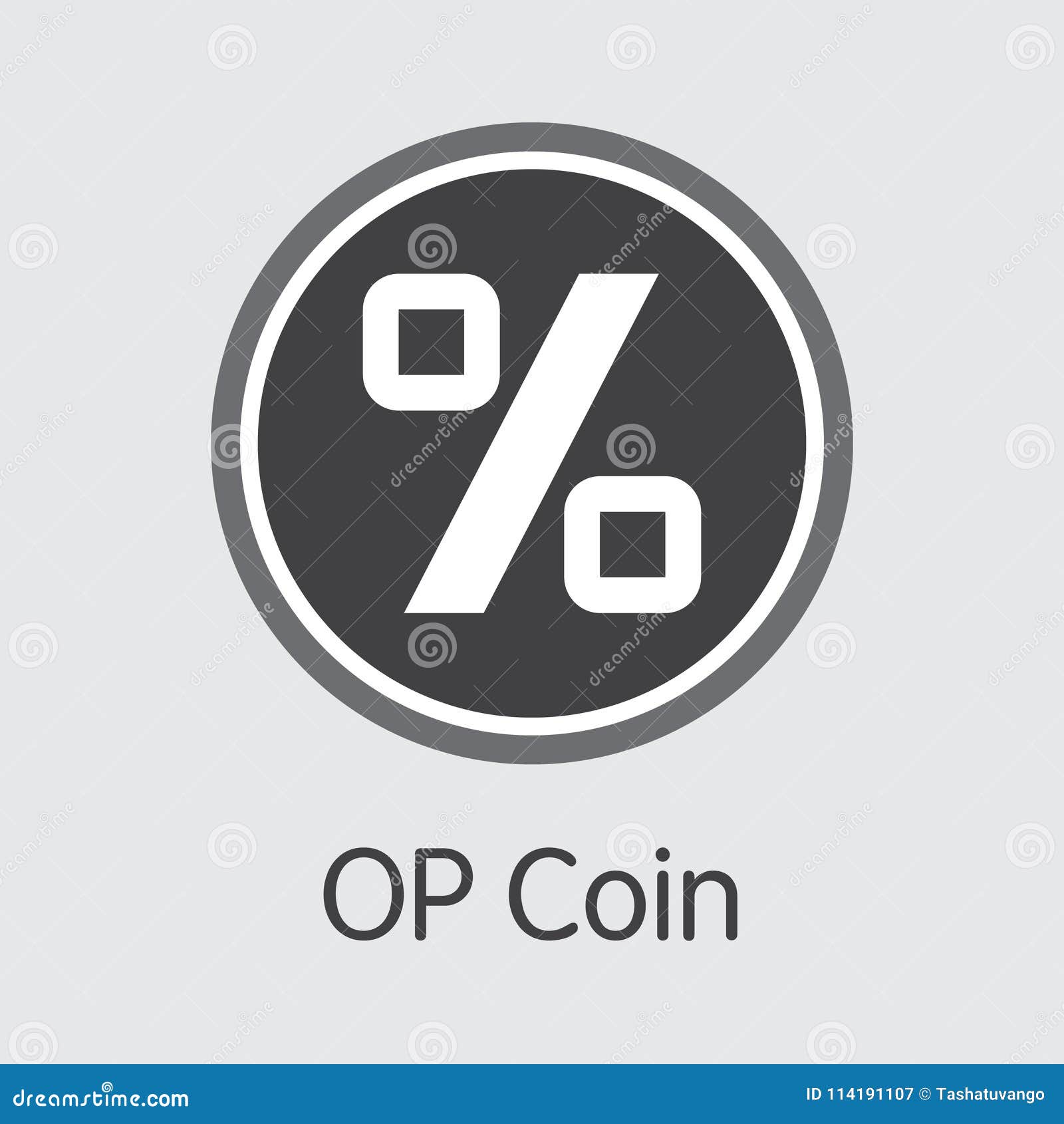 Moneda De Op. Sys. Cryptocurrency Logotipo Del OPC Del Vector ...