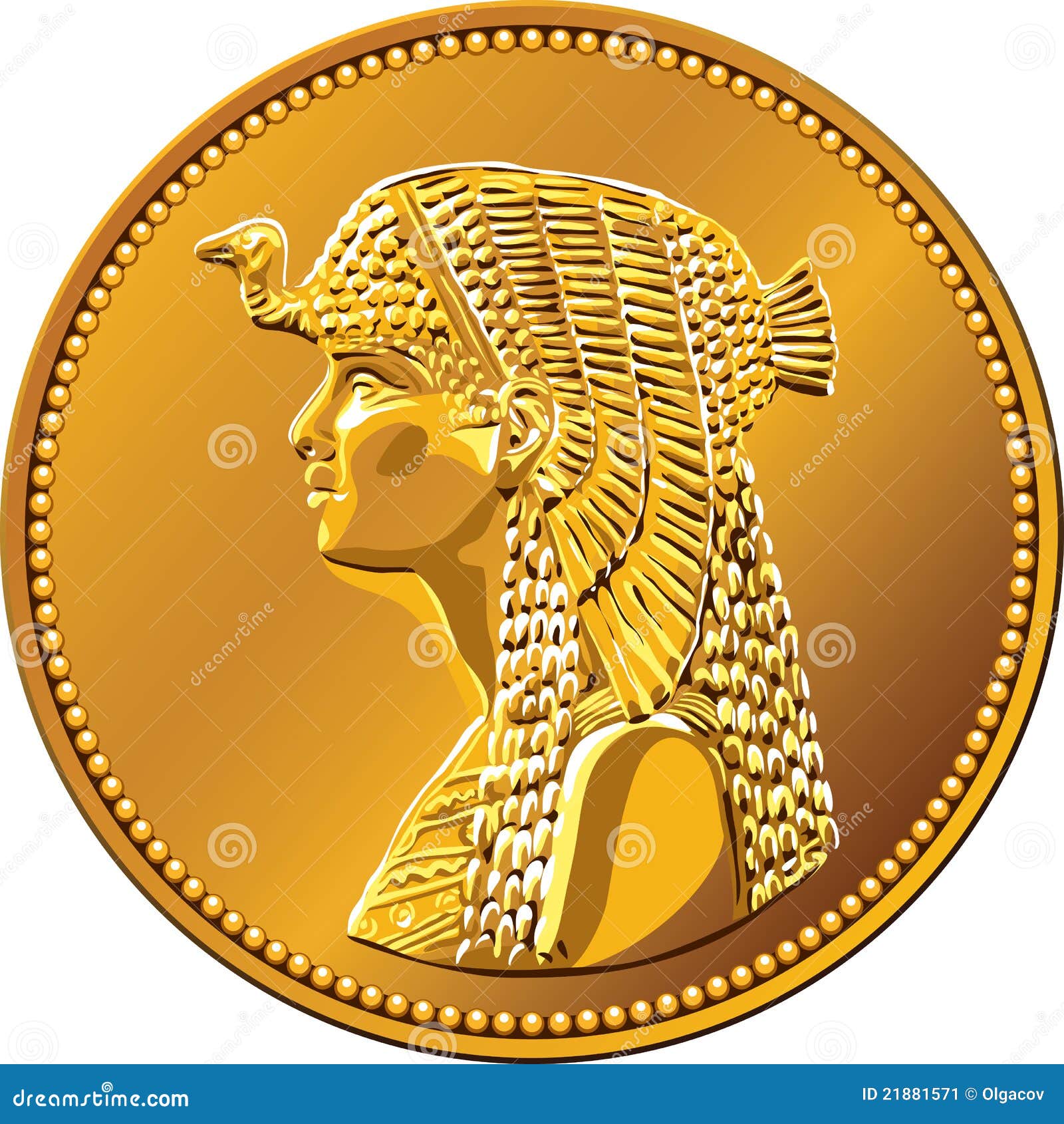Moneda De Oro Egipcia Que Ofrece A Cleopatra Imagen de archivo - Imagen ...