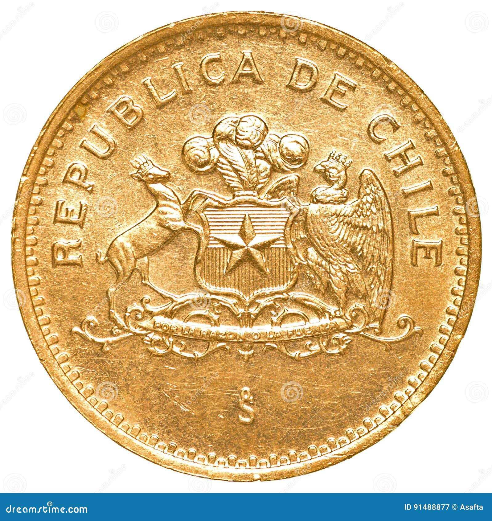 Moneda De 100 Pesos Chilenos Imagen de archivo - Imagen de peso ...
