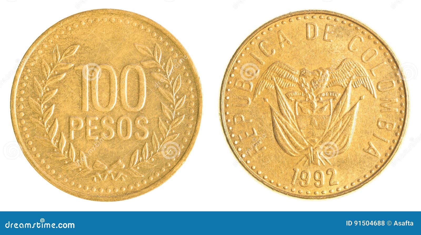 Moneda De 100 Pesos Chilenos Foto de archivo - Imagen de paga, aislado ...
